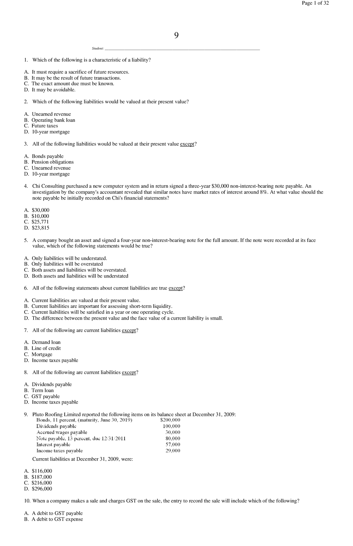 Chapter 9 Questions - 9 _Student: - Studocu
