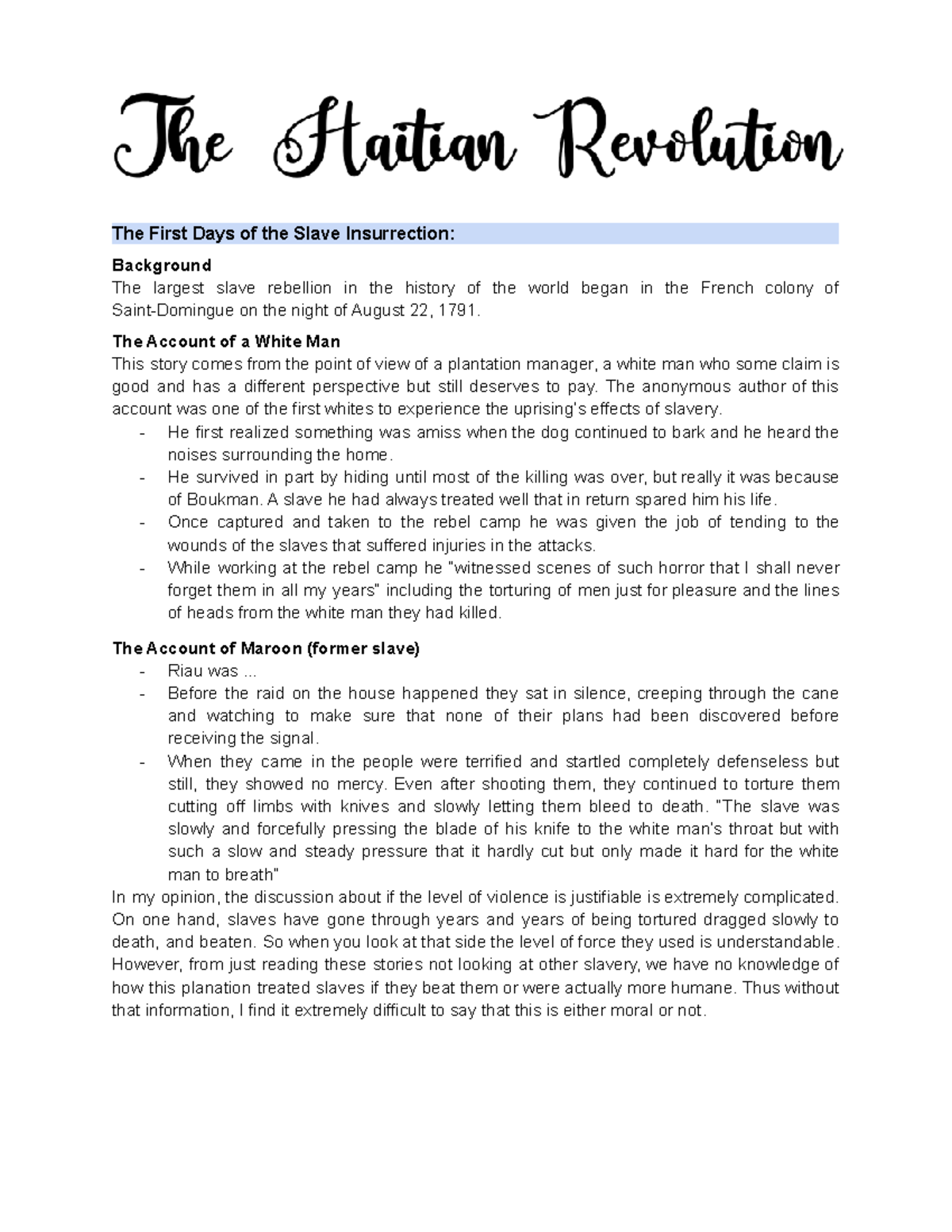 The Haitian Revolution - The First Days of the Slave Insurrection: h ...