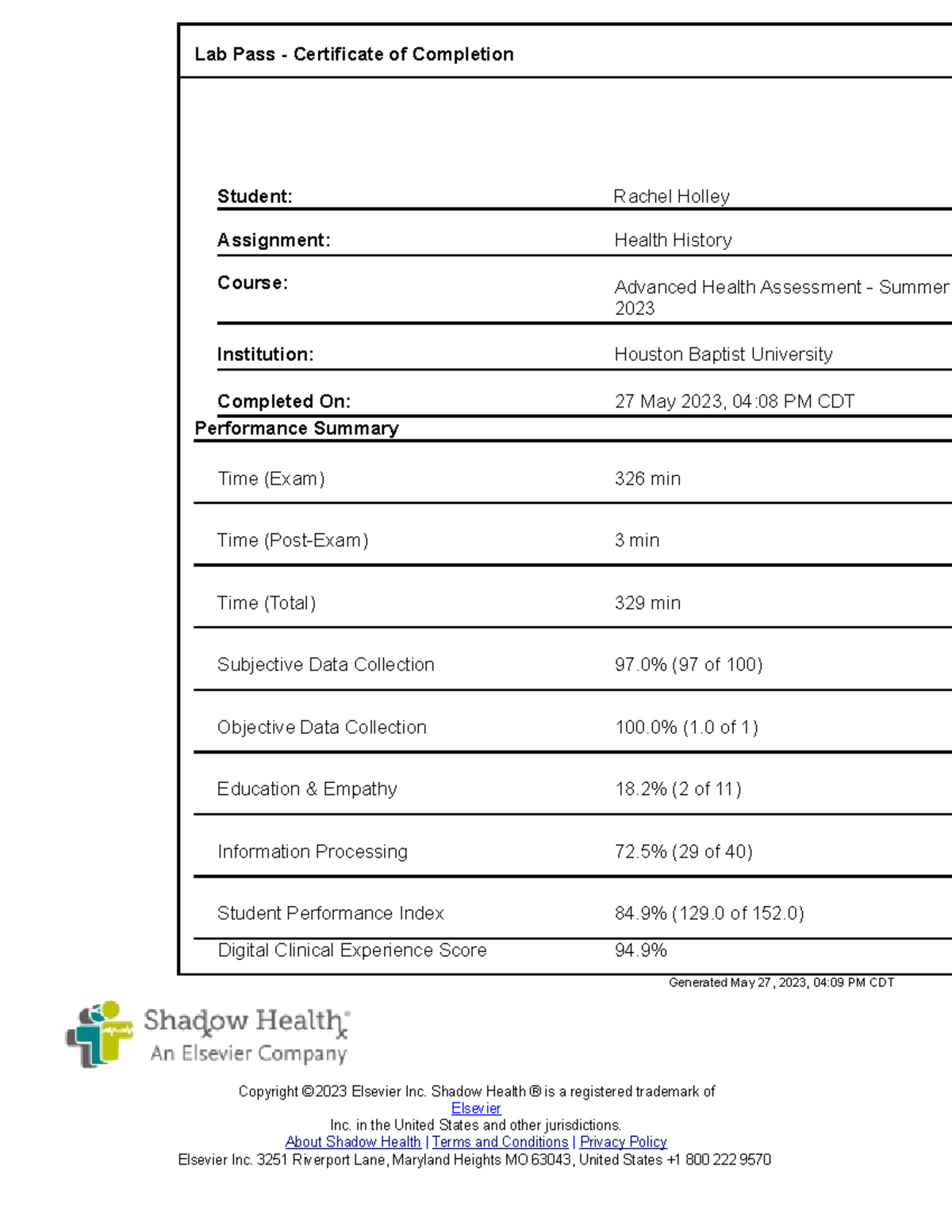 Labpass 2 comprehnsive assignment - Lab Pass - Certificate of ...