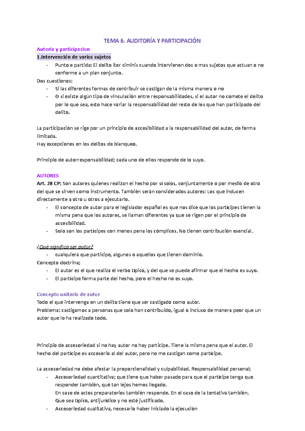 Apuntes T6 2 - Jjsja - TEMA 6. AUDITORÍA Y PARTICIPACIÓN Autoria y ...