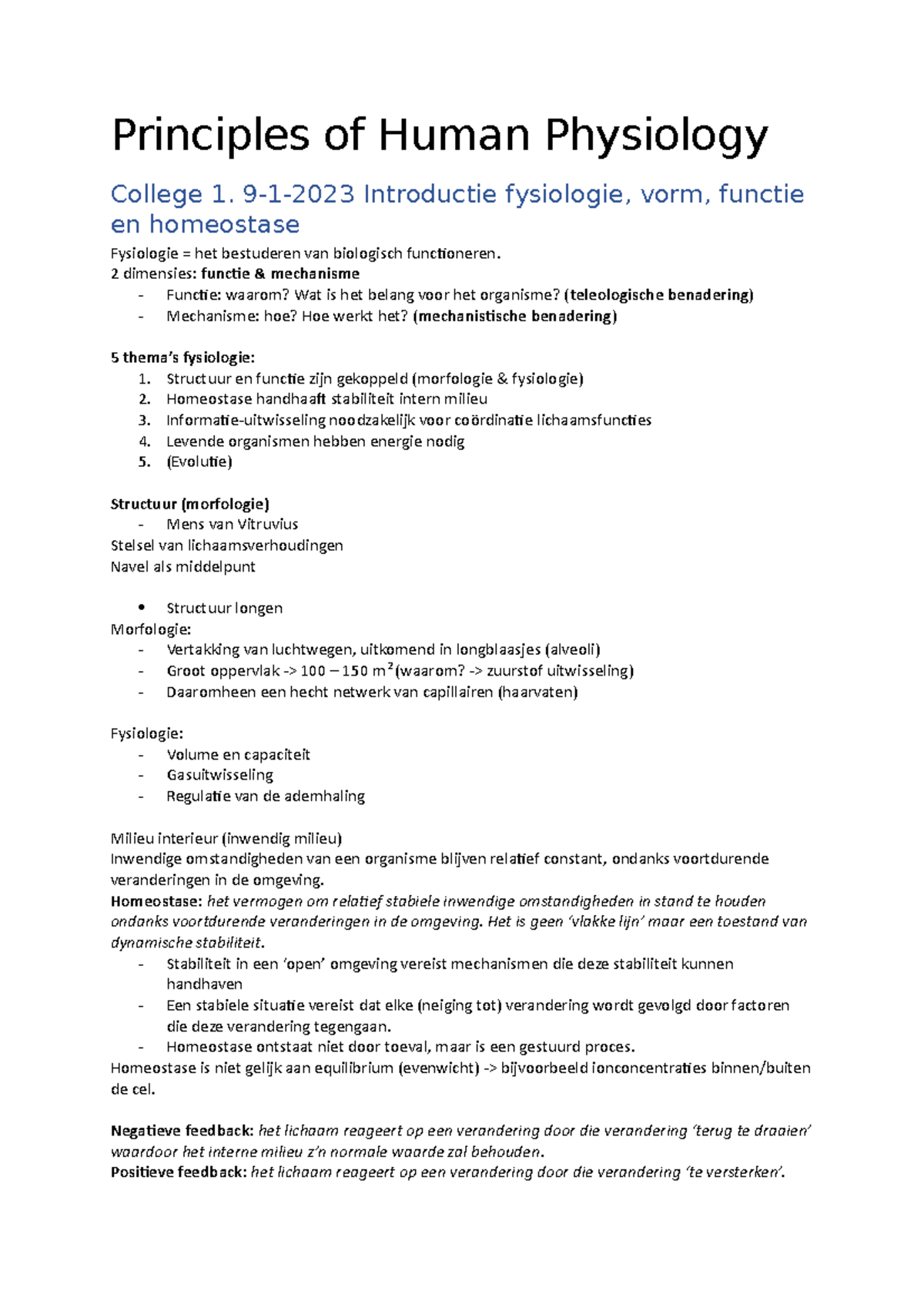 Principles of Human Physiology - HAP10306 - Principles of Human ...