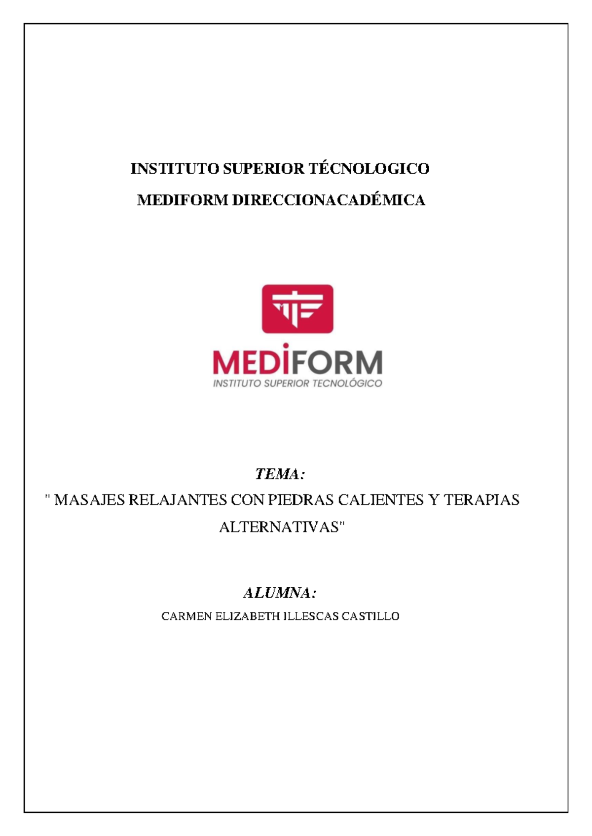 Carmen Illescas Castillo - INSTITUTO SUPERIOR TÉCNOLOGICO MEDIFORM ...
