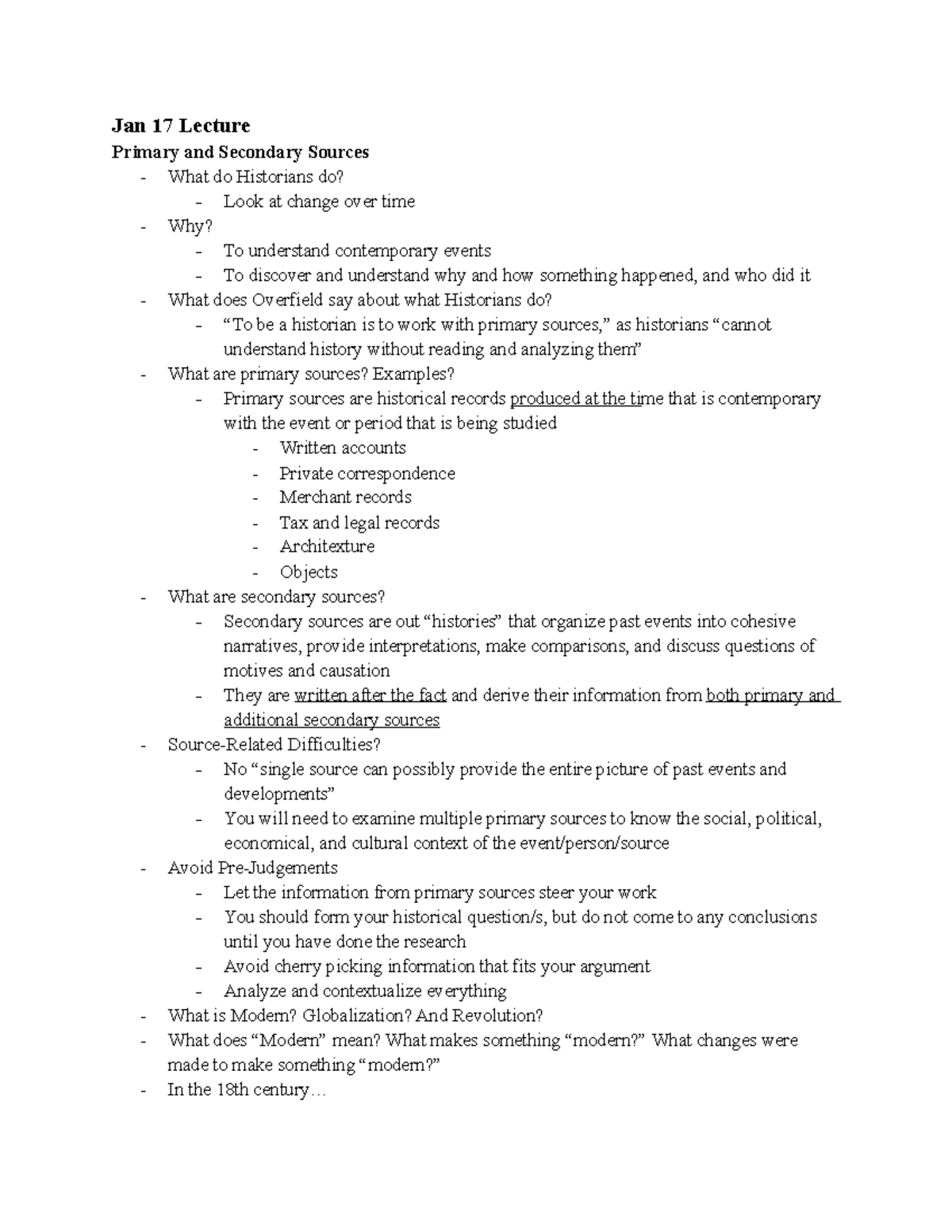 HI 233 Lecture 1 - Taught by Raiza D. Báez Calderón - Jan 17 Lecture ...
