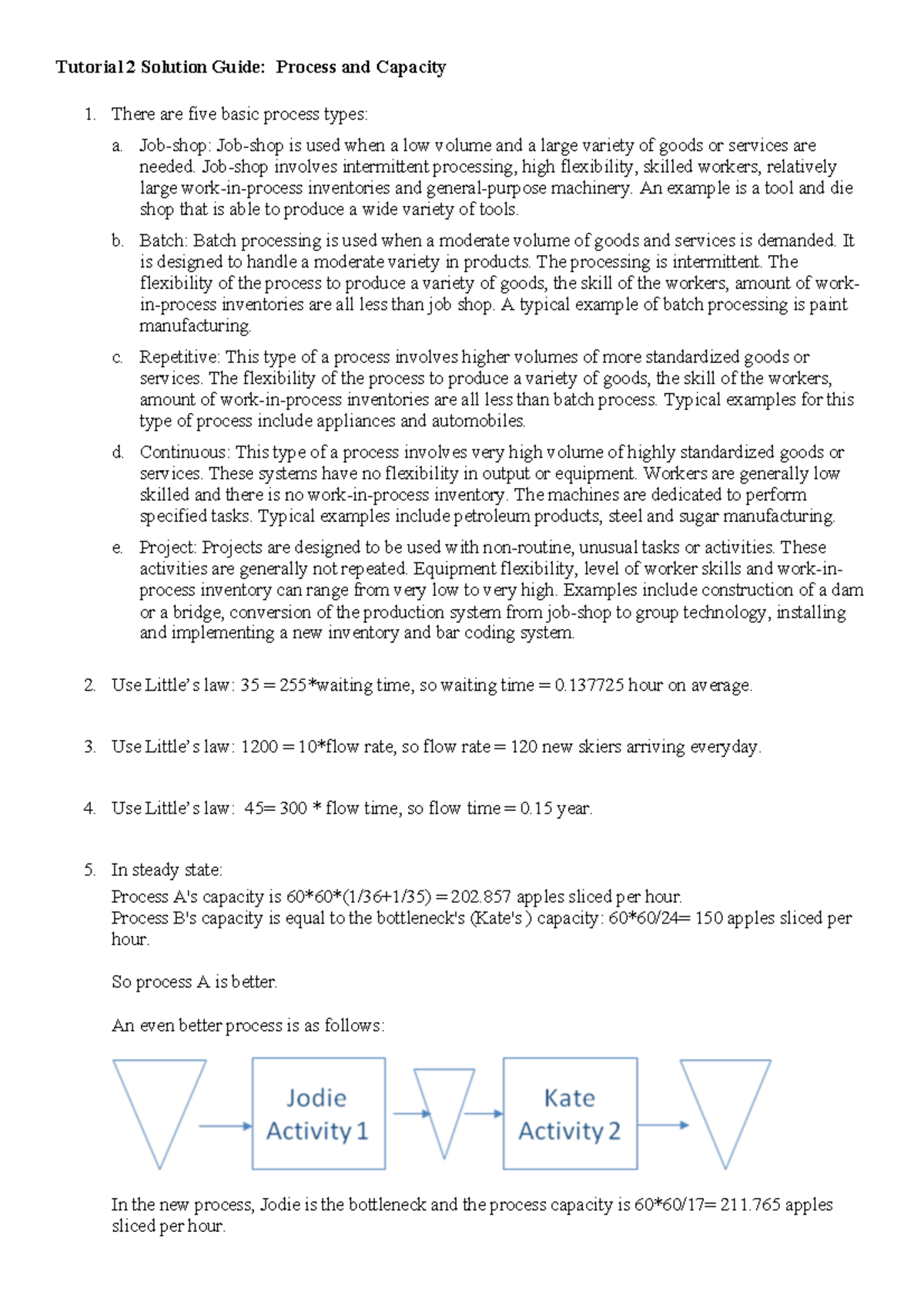 Tutorial 2 Solution Guide - Tutorial 2 Solution Guide: Process and ...