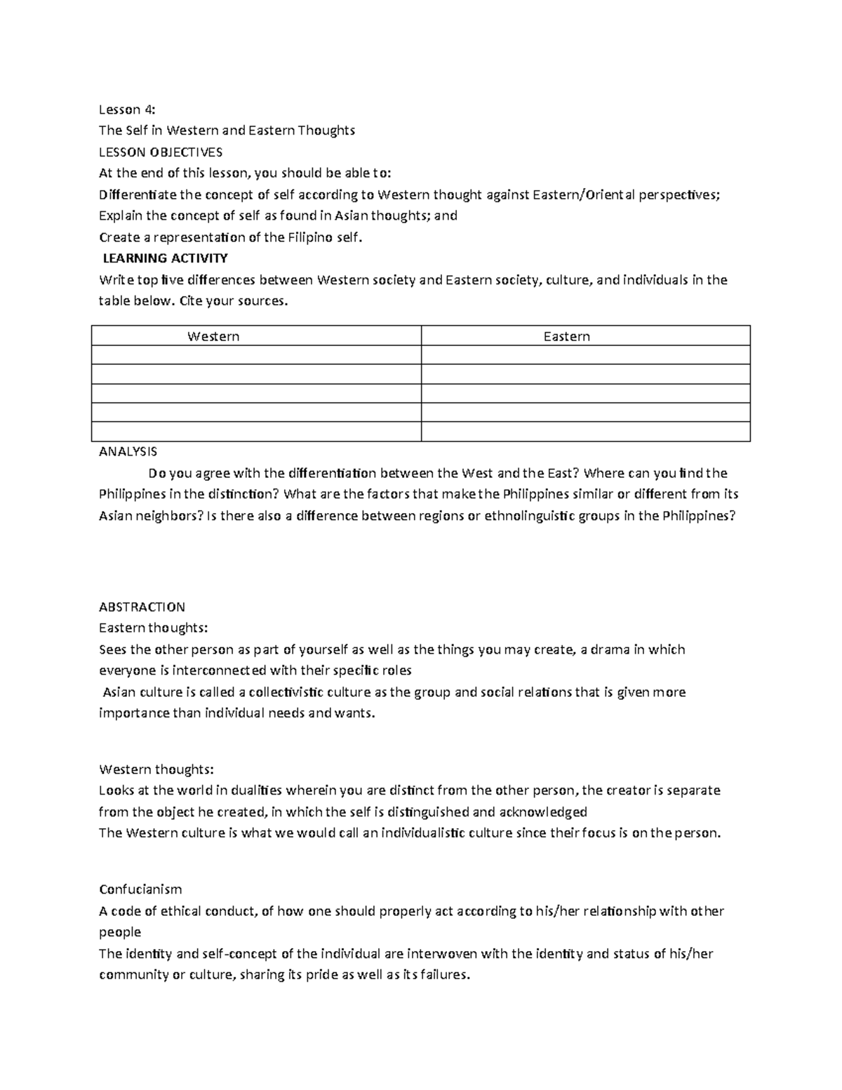 Lesson-4-Understanding self Lesson-4-Understanding self Lesson-4 ...
