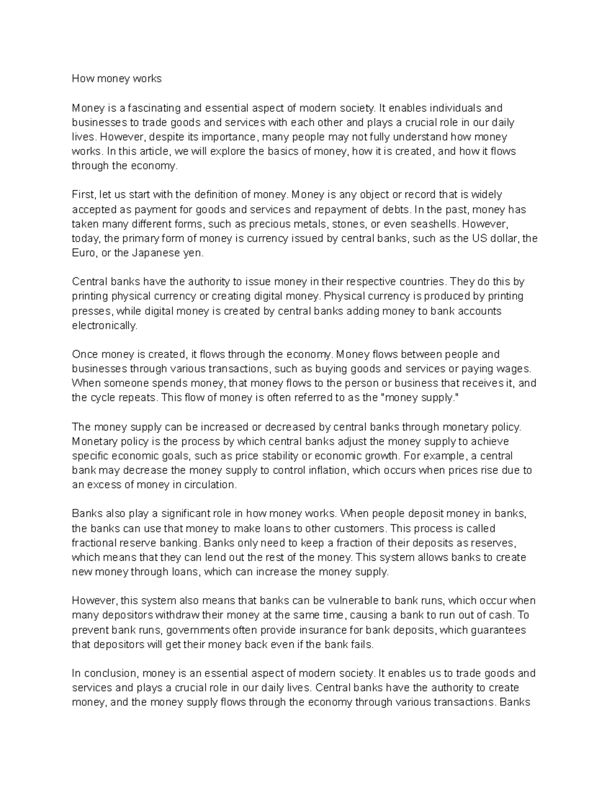 How money works - Cool Facts - How money works Money is a fascinating ...