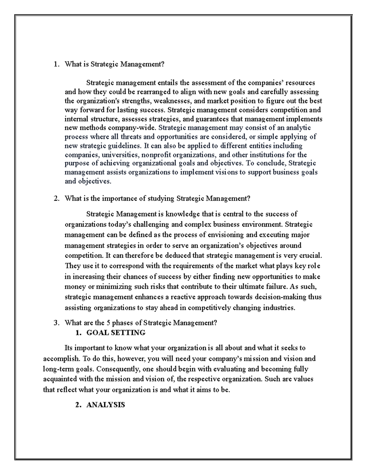 Strategic Management - What is Strategic Management? Strategic ...