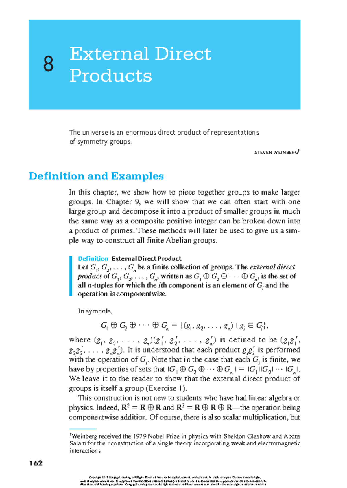 Chapter 8 - Direct Products - 162 8 External Direct Products The ...