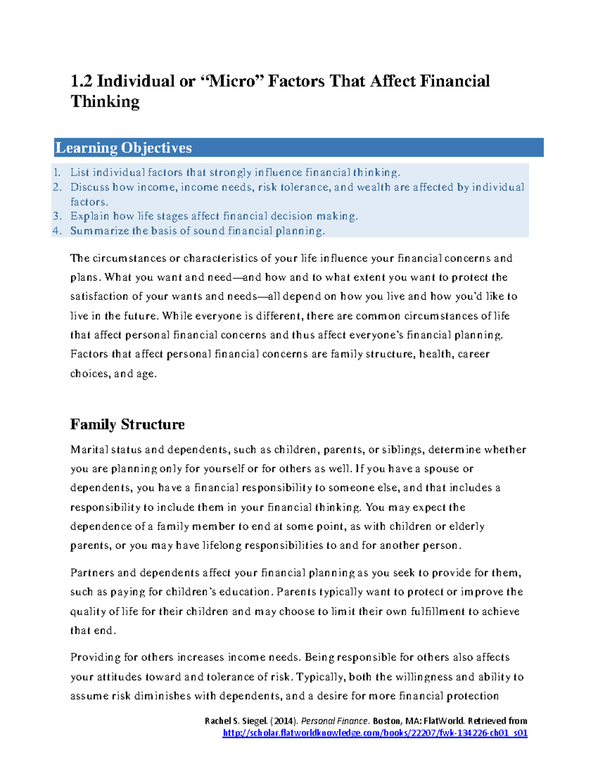 Individual Micro factors that affect financial thinking - Rachel S ...