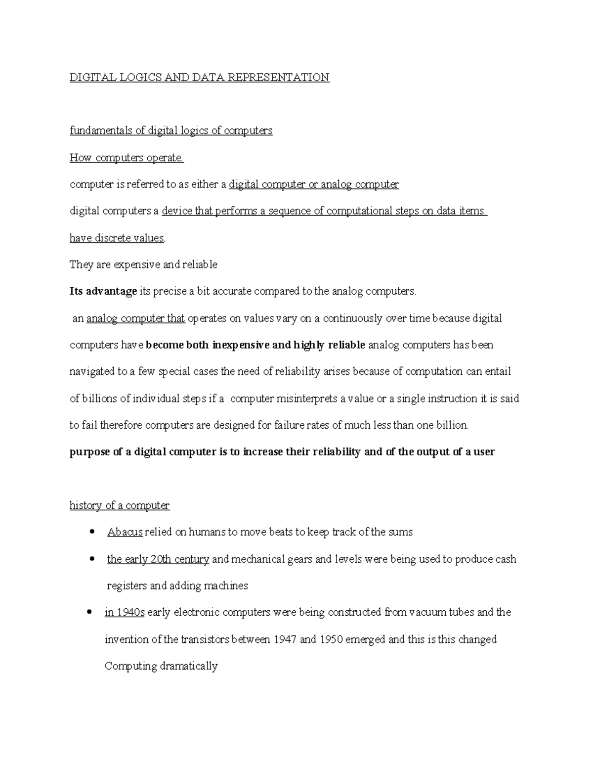 Digital Logics And Data Representations Digital Logics And Data Representation Fundamentals Of