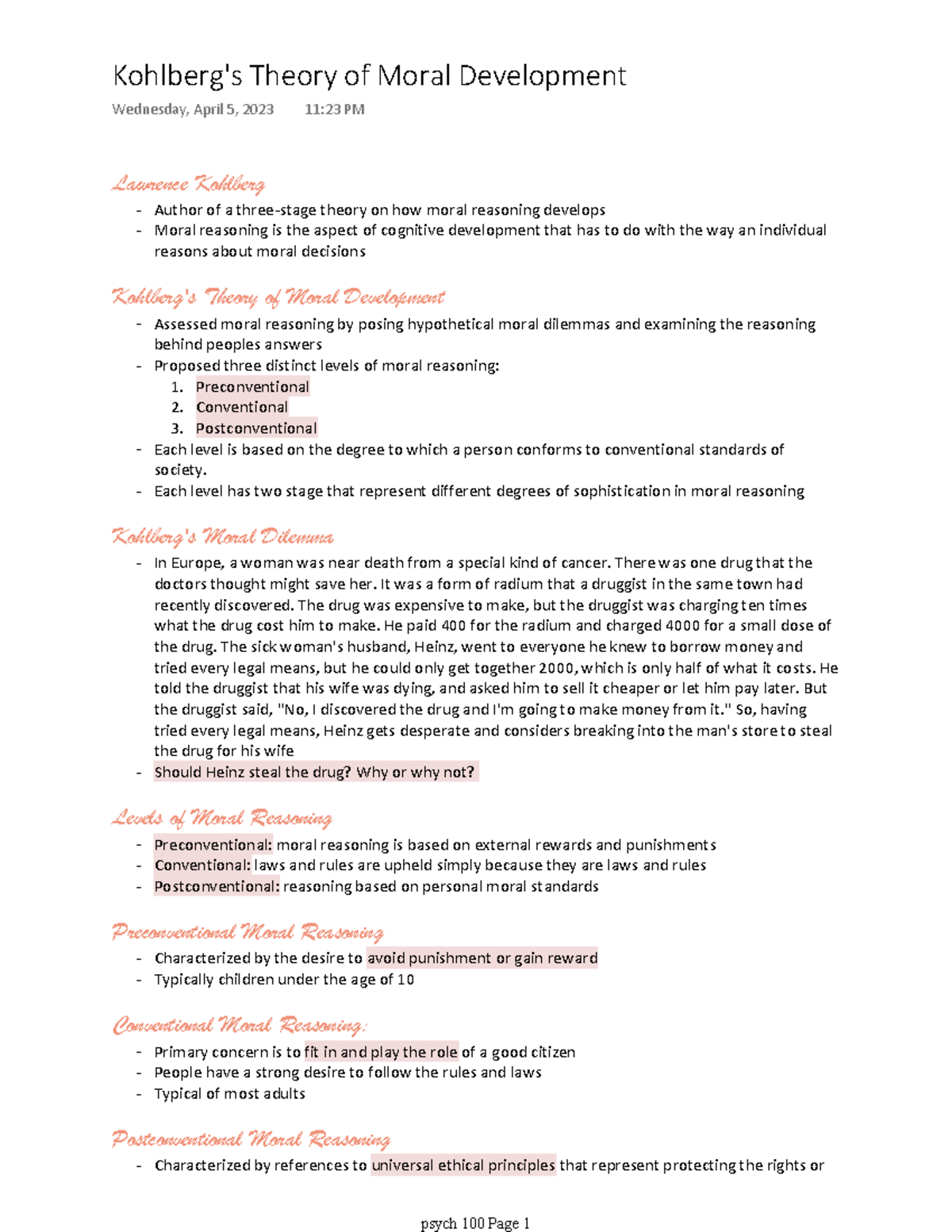 Kohlberg's Moral Development - Lawrence Kohlberg Author of a three ...