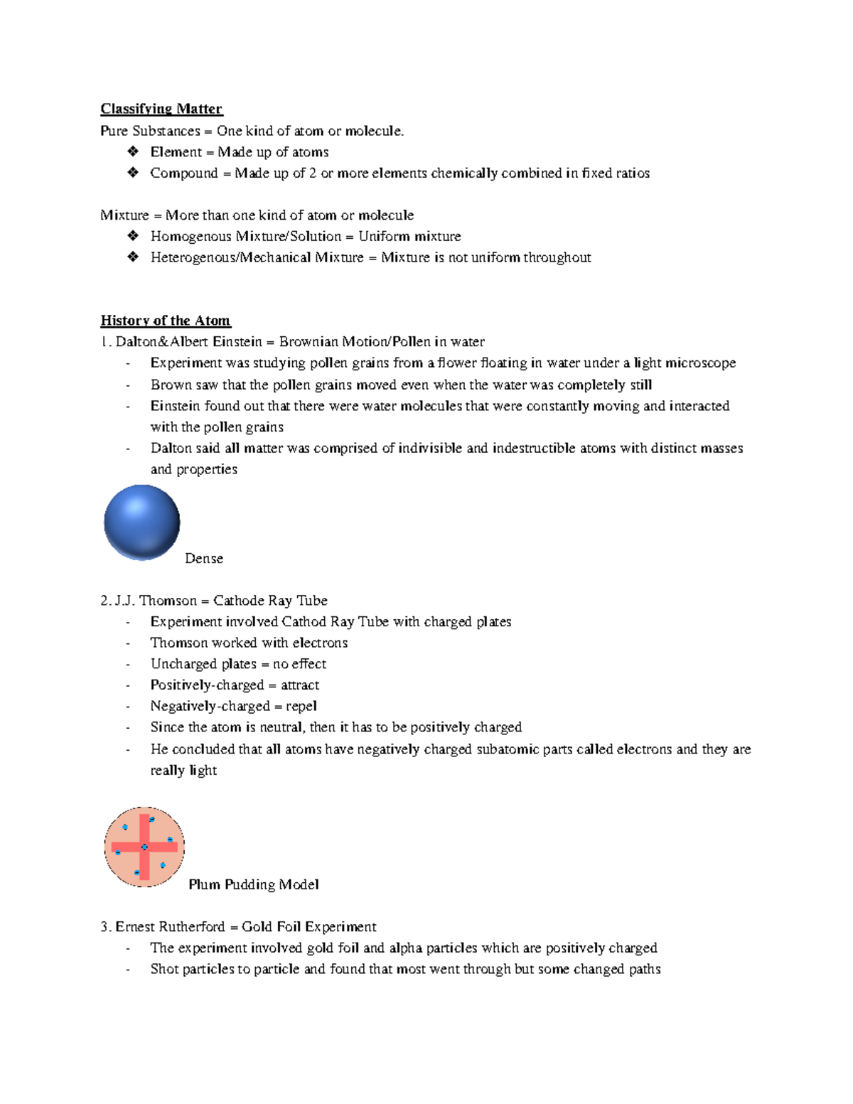 Chemistry Theory Test Notes - Classifying Matter Pure Substances = One ...