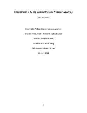 Experiment 7 Lab Report - Experiment 7: Empirical Formulas Adriana Cerbo Chemistry 1300 Lab ...