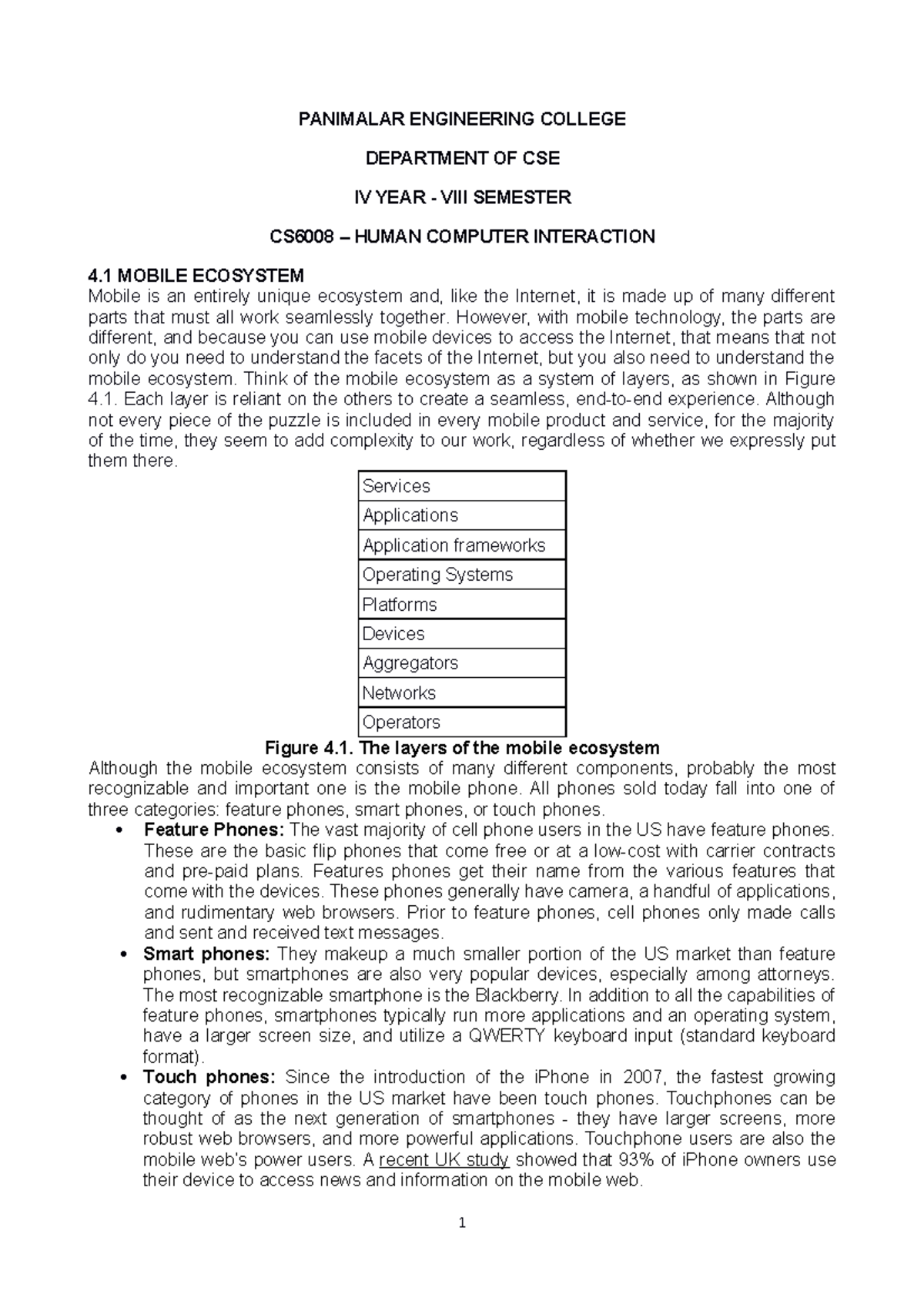 UNIT 4 HCI - PANIMALAR ENGINEERING COLLEGE DEPARTMENT OF CSE IV YEAR ...