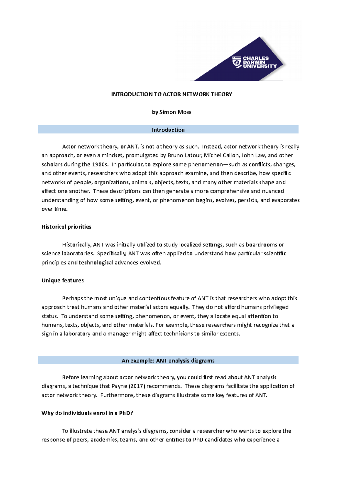 Introduction to actor network theory - Strath - Studocu