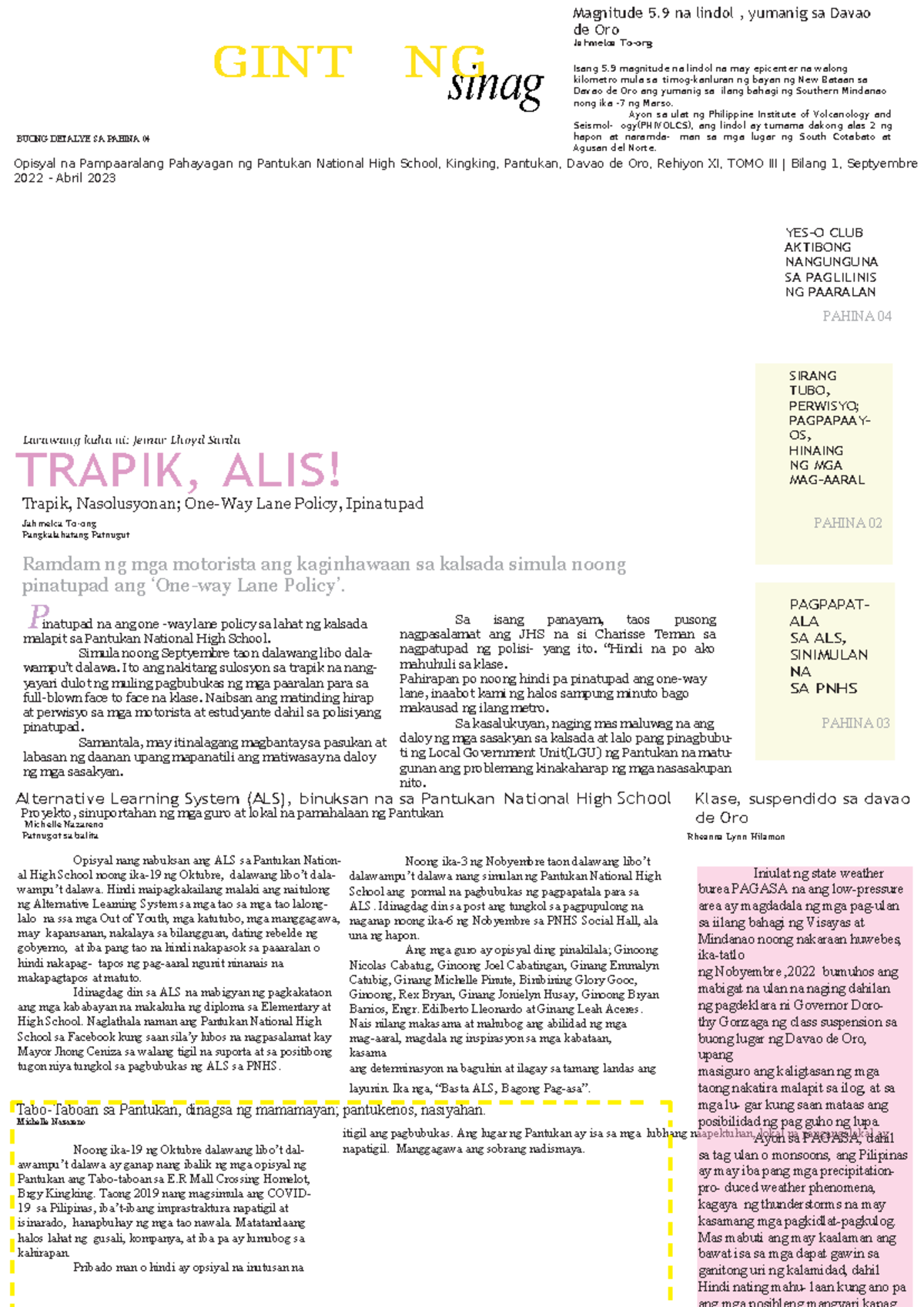 School-paper-filipino compress - sinag GINT NG P BUONG DETALYE SA ...