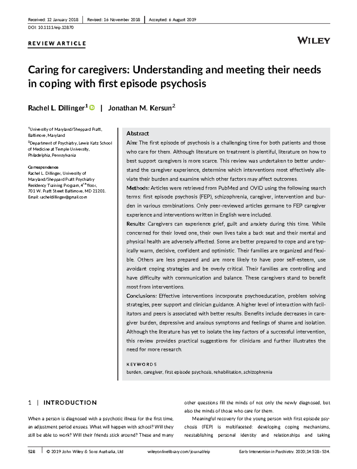 Caring for caregivers Understanding and meeting their needs - Dillinger ...