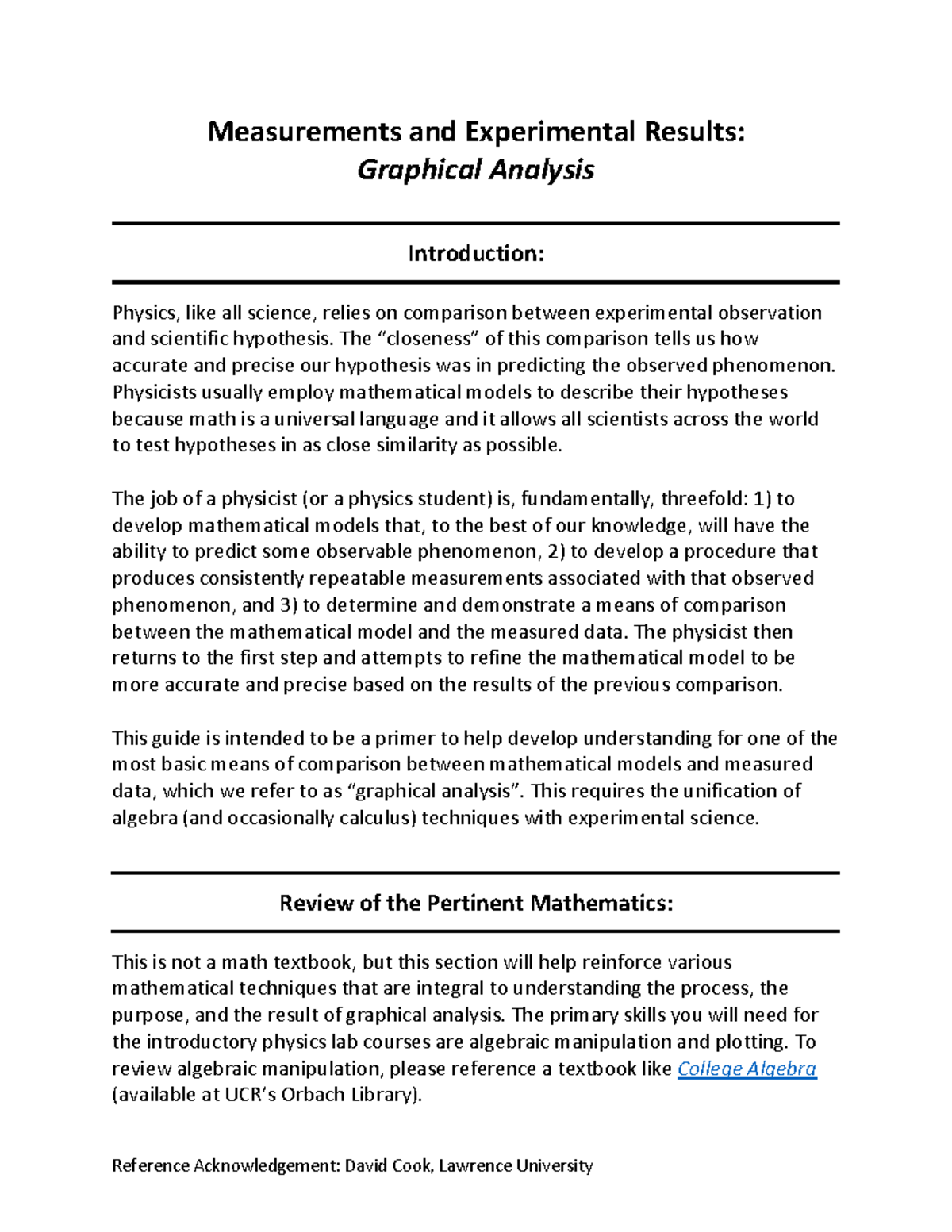 Graph Guide - math - Reference Acknowledgement: David Cook, Lawrence ...