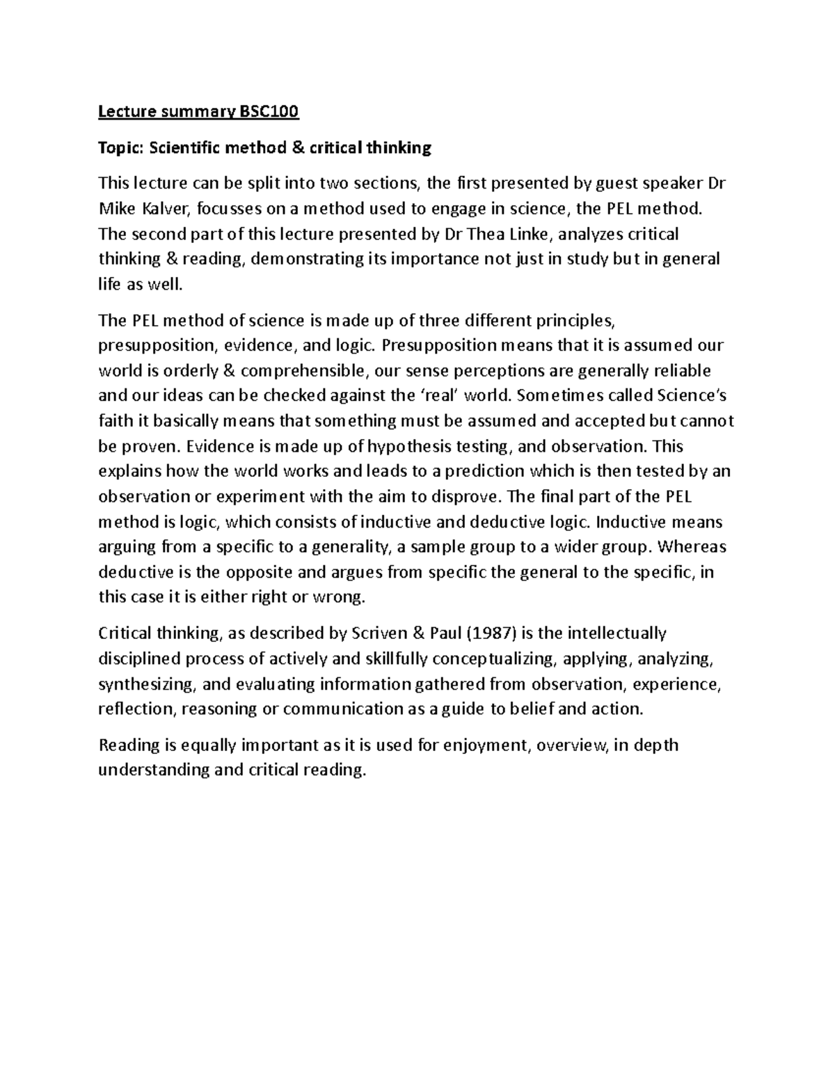 Lecture 2 summary - The second part of this lecture presented by Dr ...