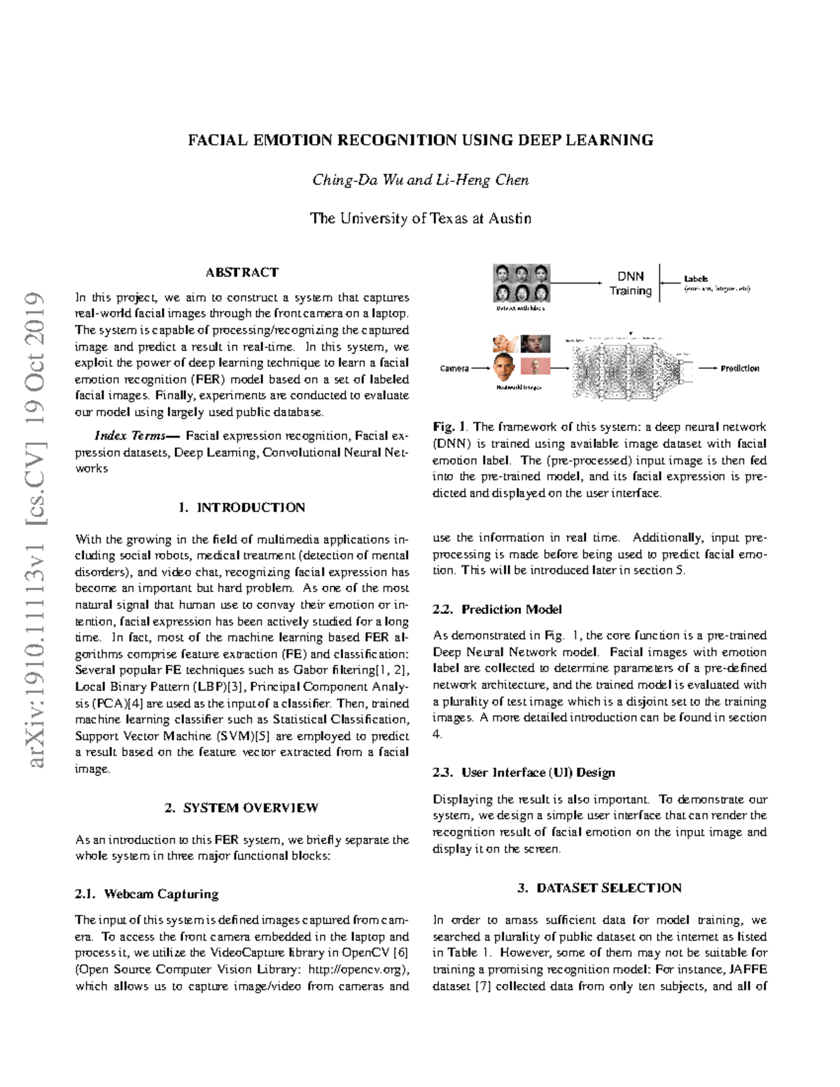 1910 - ... - FACIAL EMOTION RECOGNITION USING DEEP LEARNING Ching-Da Wu ...