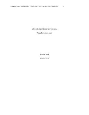 TTU HDFS 3306 Healthy Learning Environments Paper - Running head ...