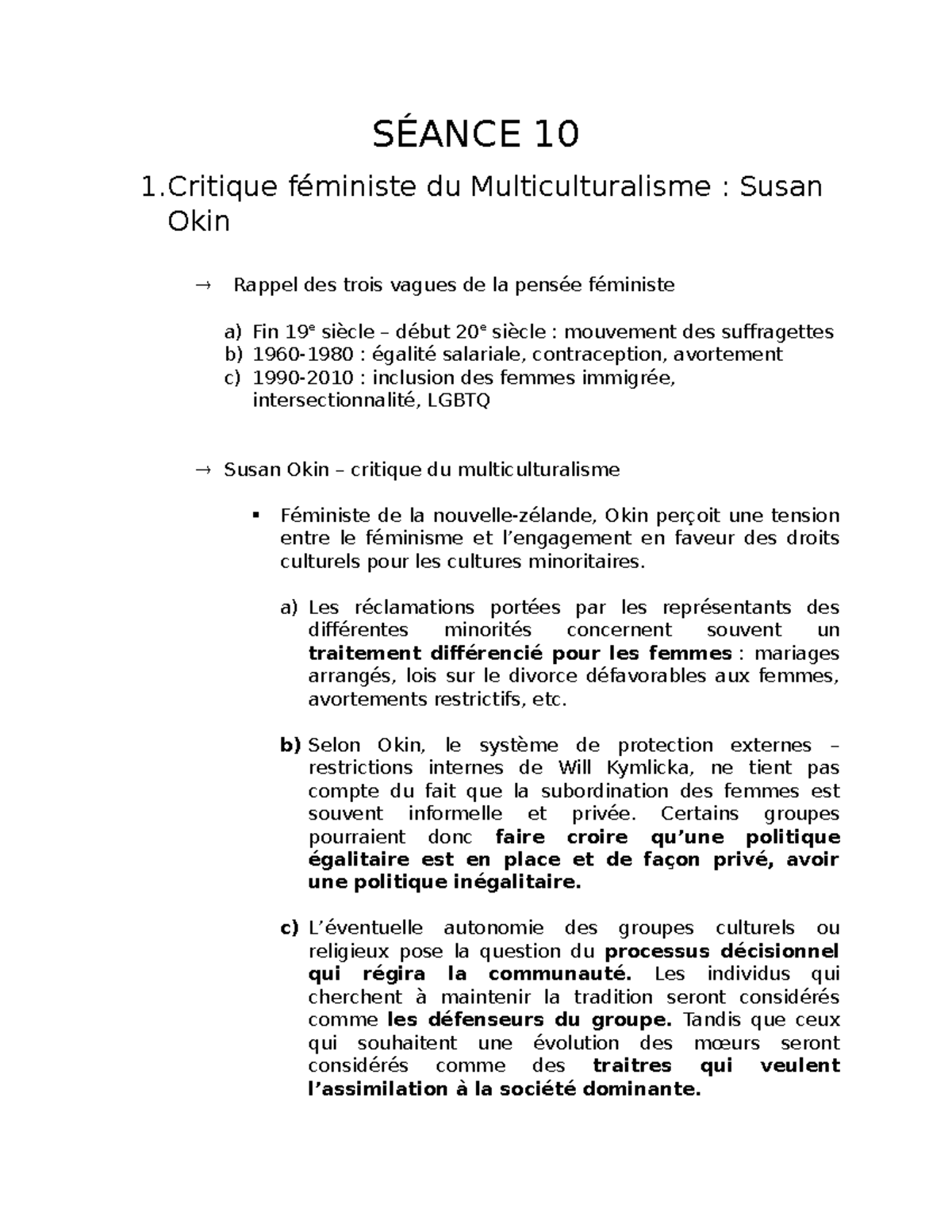 Résumé des notes de cours pour les séances 10 et 11 - SÉANCE 10 1 ...
