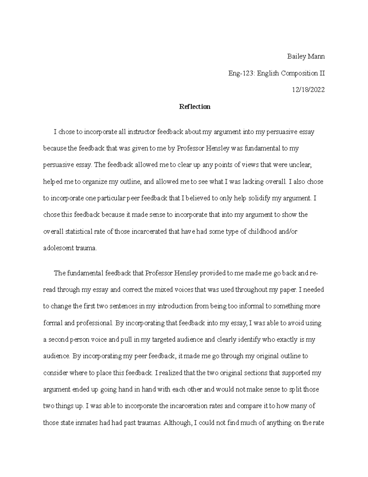 Module 8 Reflection - n/a - Bailey Mann Eng-123: English Composition II ...