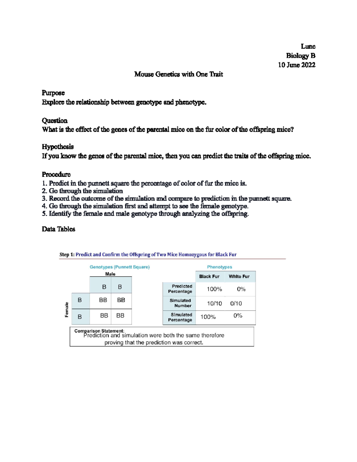 Mouse 1 - BIO 127 - Studocu