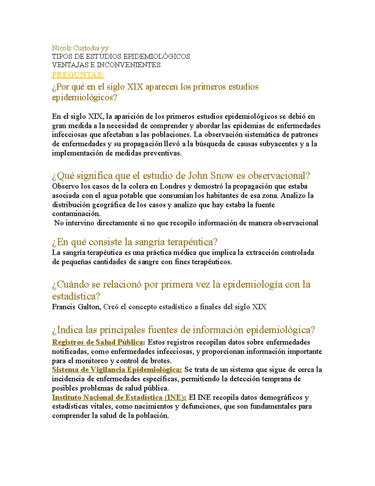 Tipos DE Estudios Epidemioló Gicos - Nicols Custodia yy TIPOS DE ...