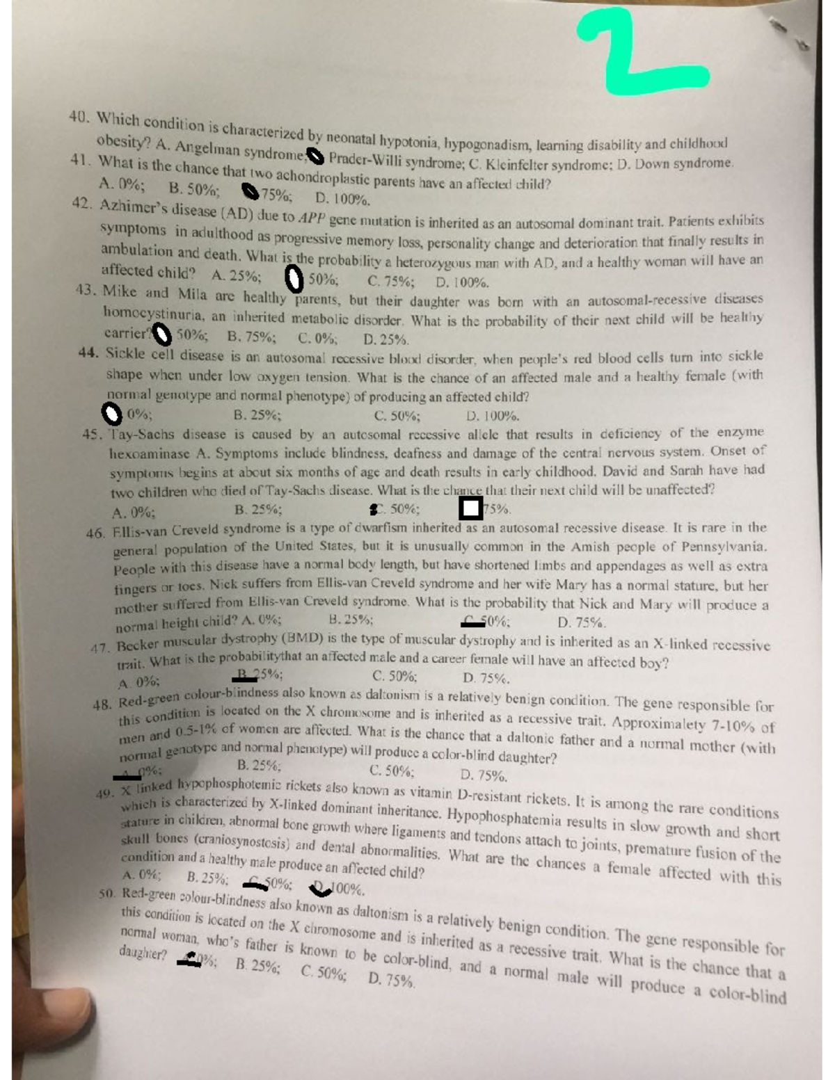 Genetics midterm 2 set 2 - General medicine - Studocu