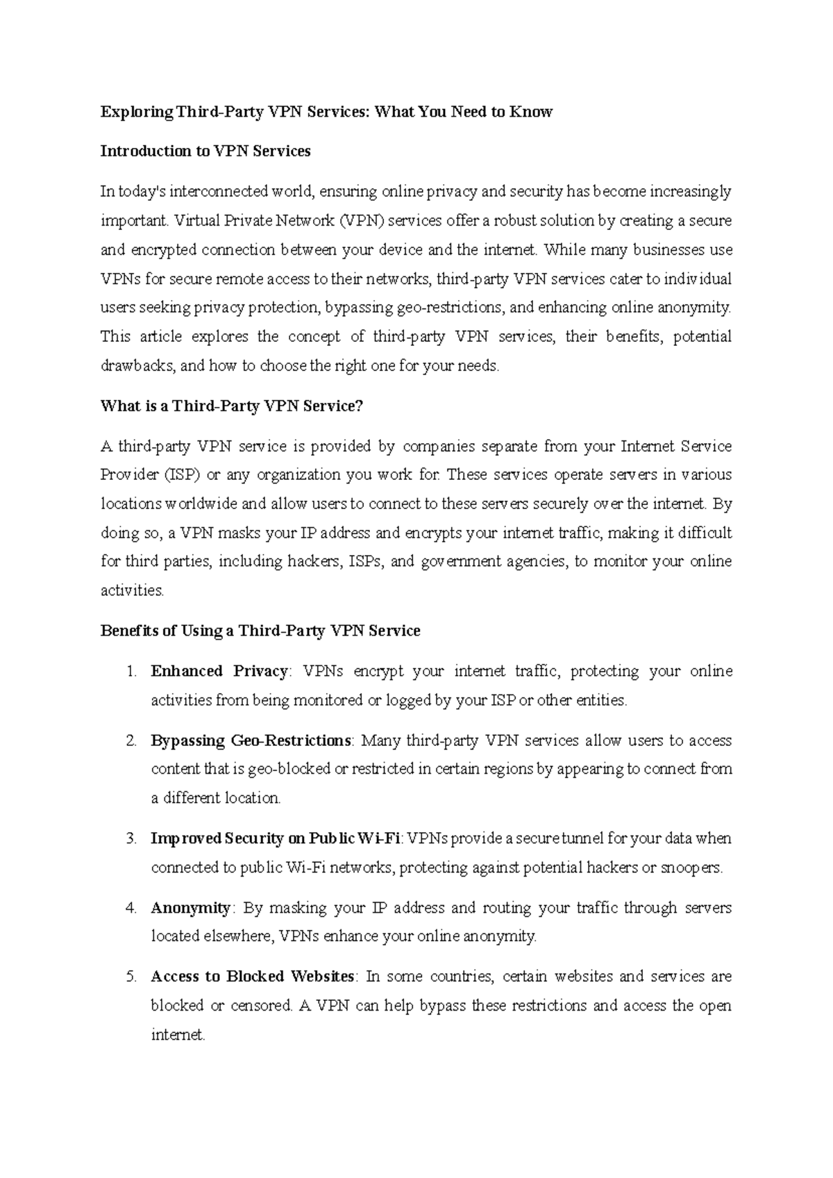 Exploring Third-Party VPN Services - What You Need to Know - Exploring ...