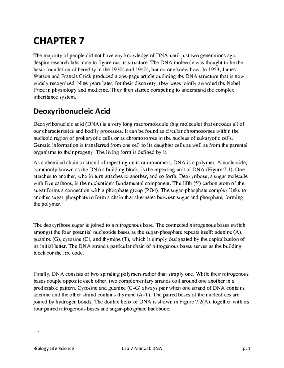 Chapter 7 - lecture notes - CHAPTER 7 The majority of people did not ...