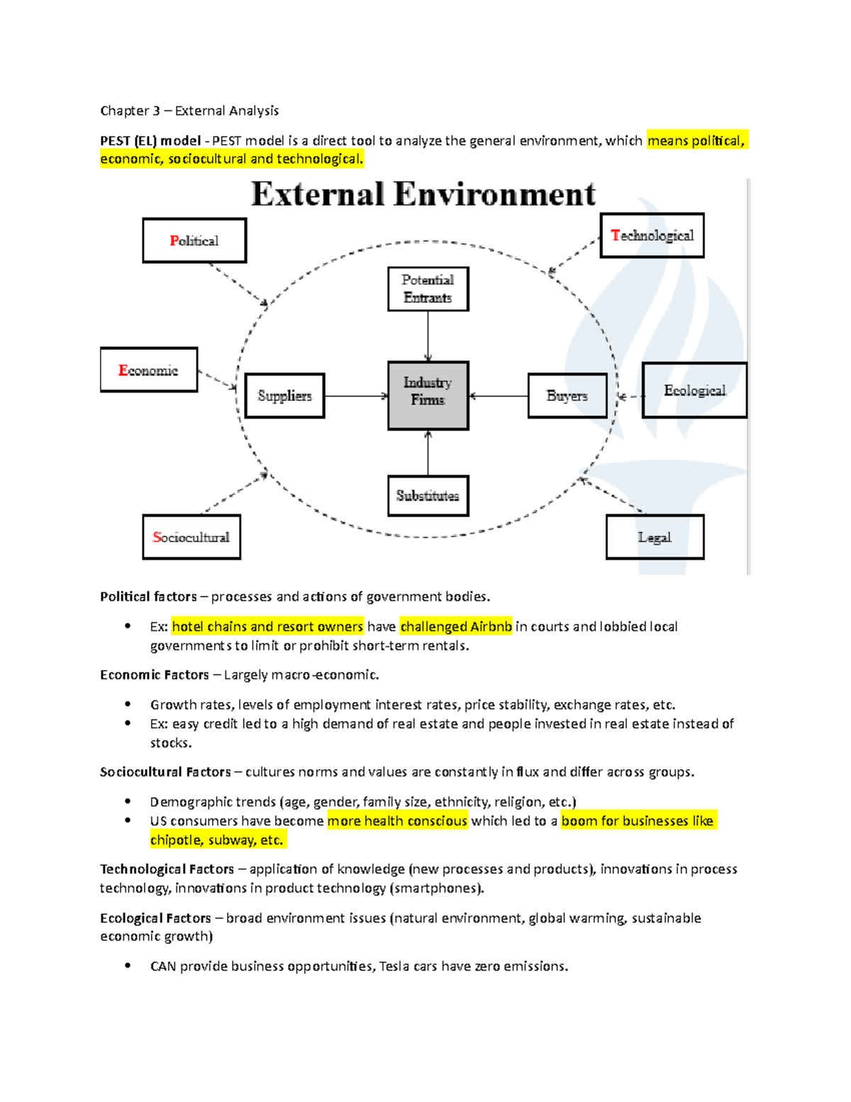 Chapter 3 – External Analysis - Chapter 3 – External Analysis PEST (EL ...