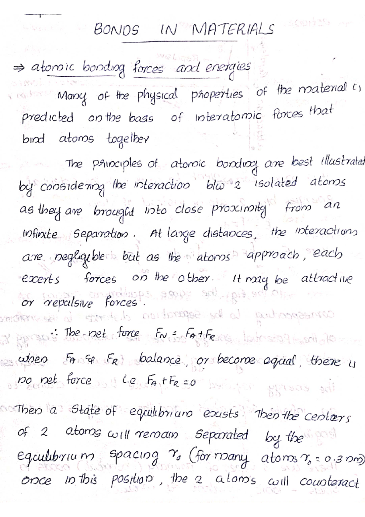 Bonds in materials - Interatomic forces that binds atoms in a material ...