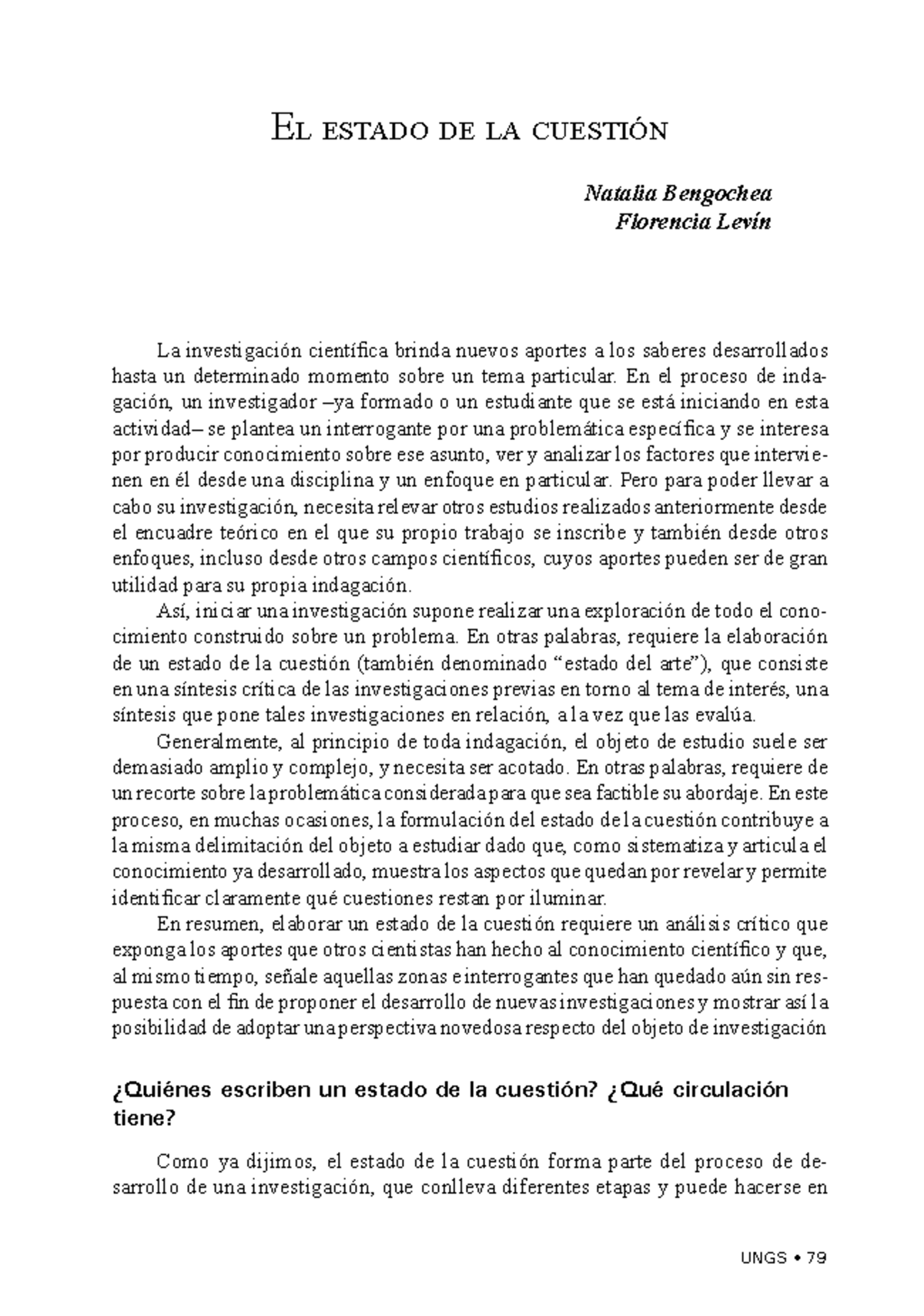 Estados de la cuestion - Descripción de un estado de la cuestión ¿Qué ...