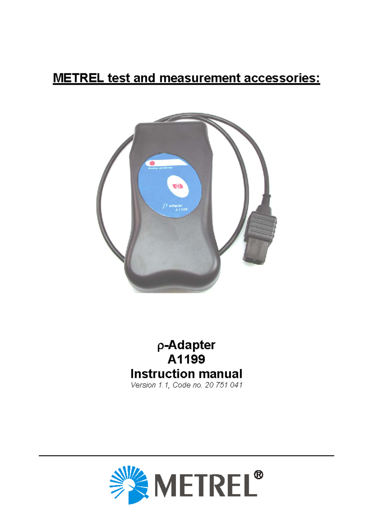 A 1199 - RO adapter ANG Ver 1 - METREL test and measurement accessories ...