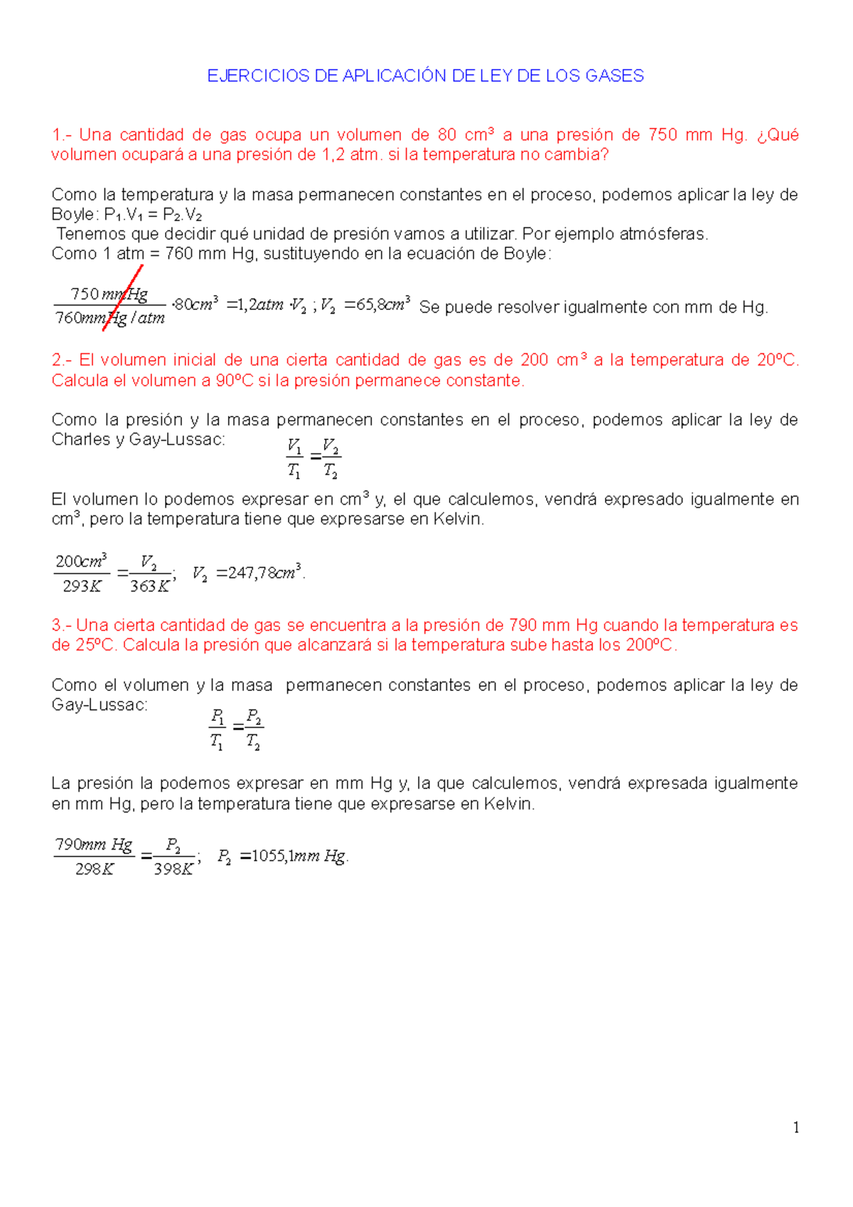 Ejemplos 1. Resueltos Aplicacion de leyes de los gases - EJERCICIOS DE APLICACIÓN DE LEY DE LOS ...