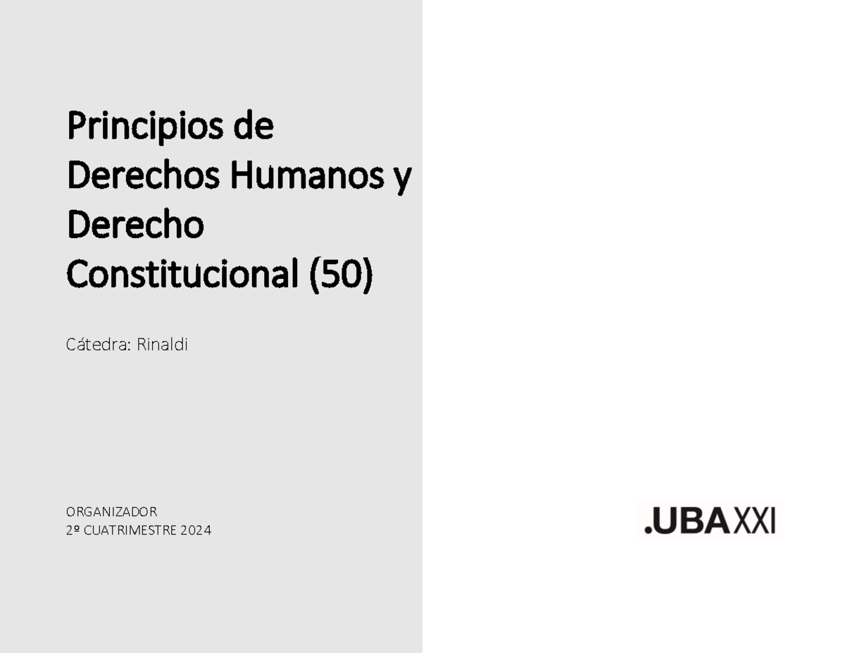 Organizador Principios de Derechos Humanos y Derecho Constitucional 2C ...