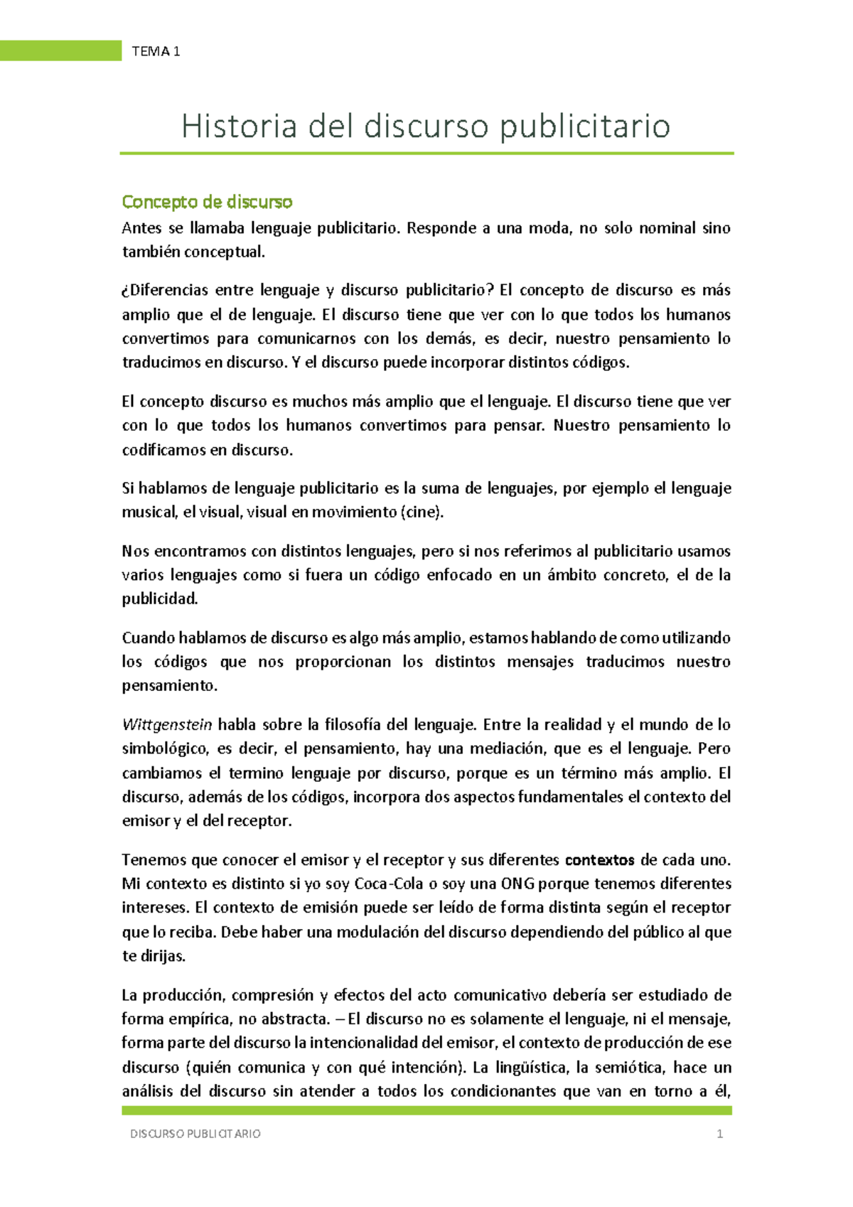 Discurso Publicitario Tema 1. Historia del discurso publicitario ...
