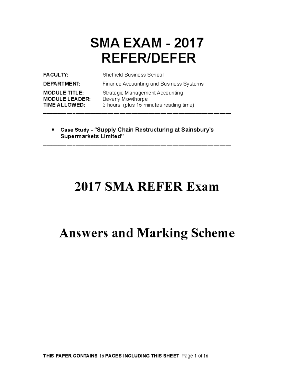 May Exam Paper 2017 - Solutions - SMA EXAM - 2017 REFER/DEFER FACULTY ...