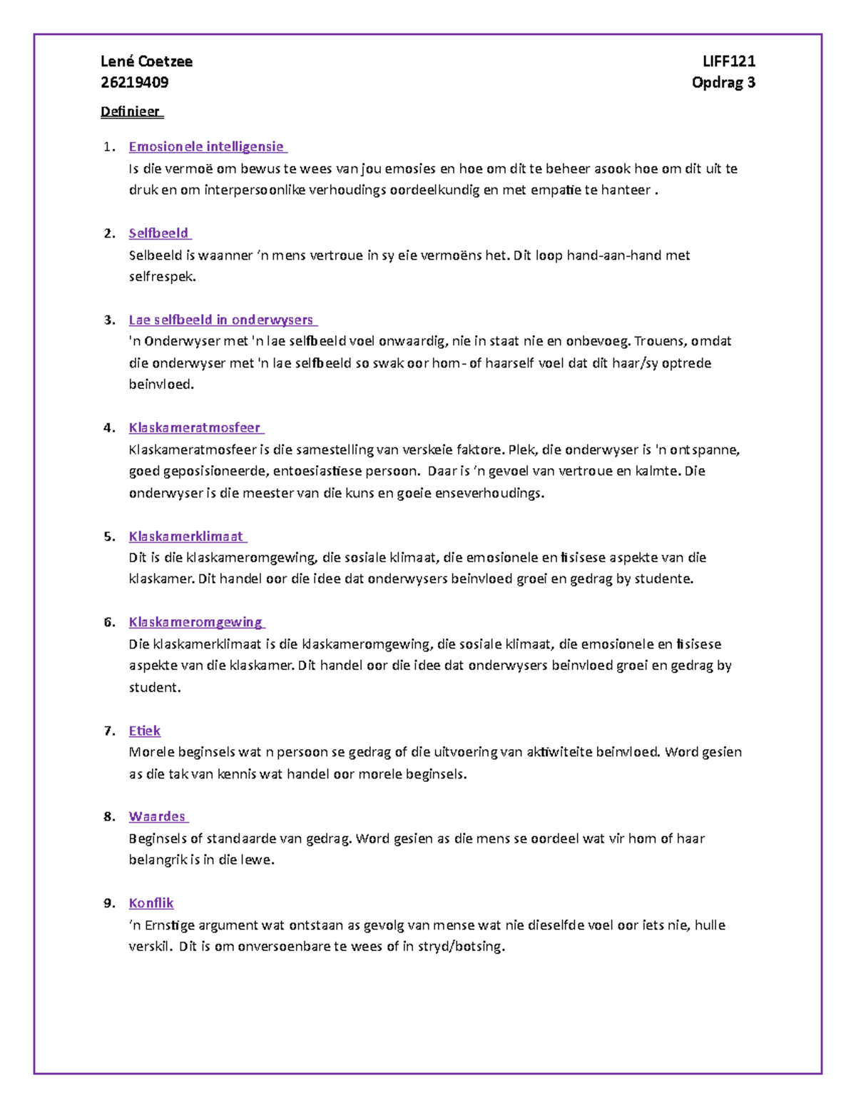 LIFF opdrag 3 - Assignment with example answers - Lené Coetzee 26219409 ...