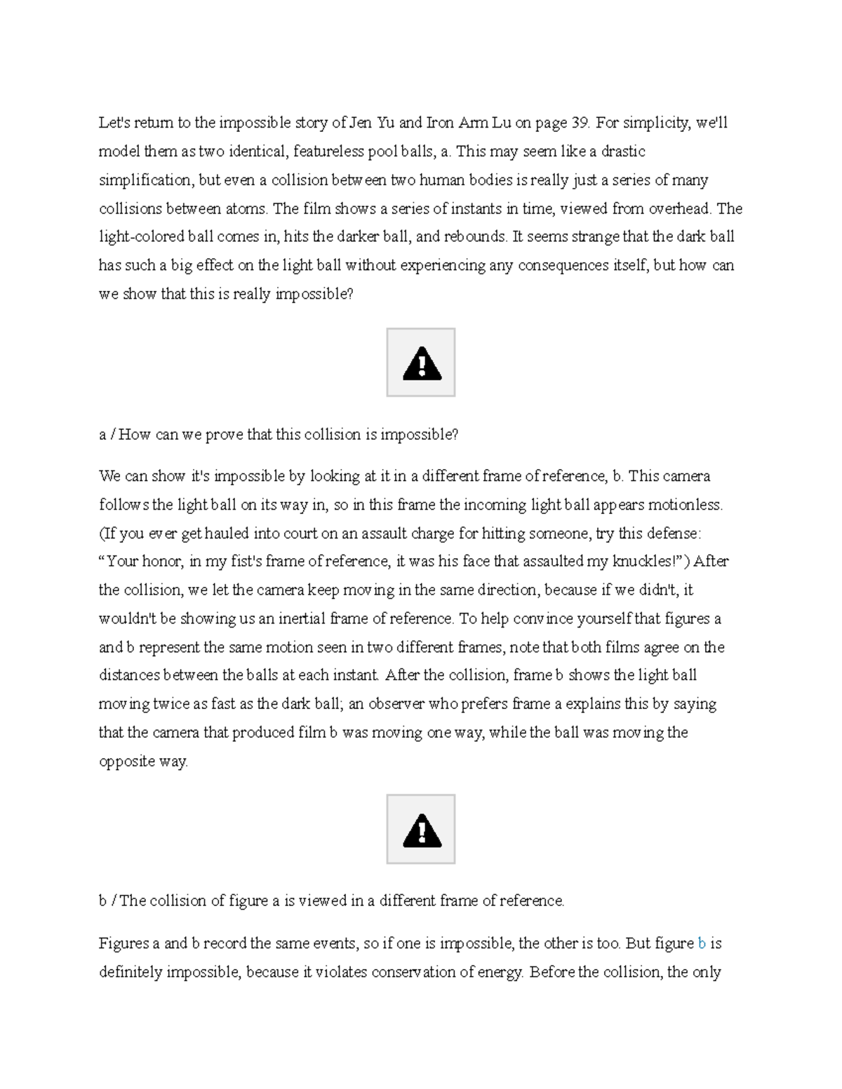 Conservation of Momentum - Let's return to the impossible story of Jen ...