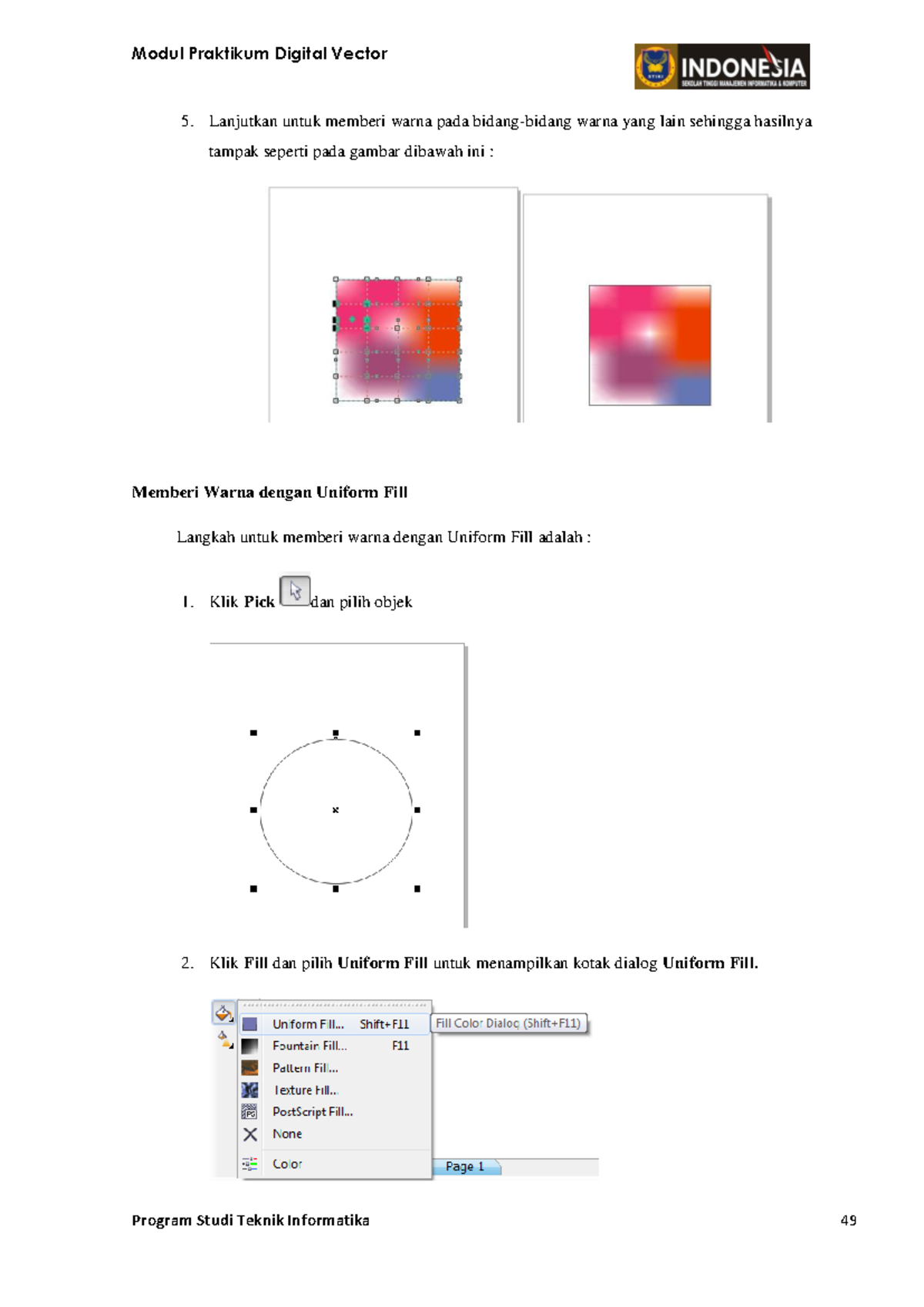 Modul Digital Vector 13 - Lanjutkan untuk memberi warna pada bidang ...
