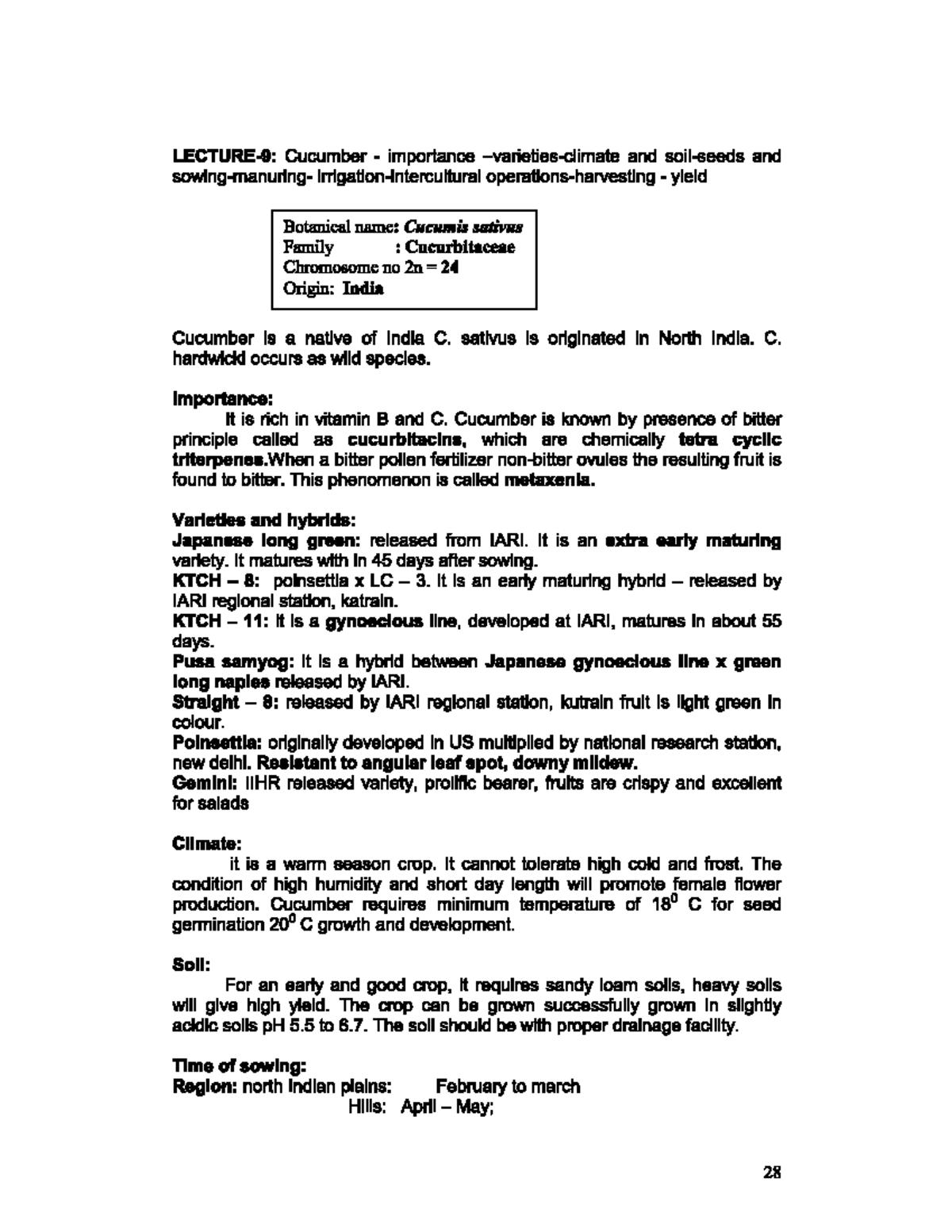 Horti lecture note 9 - horticulture - Studocu