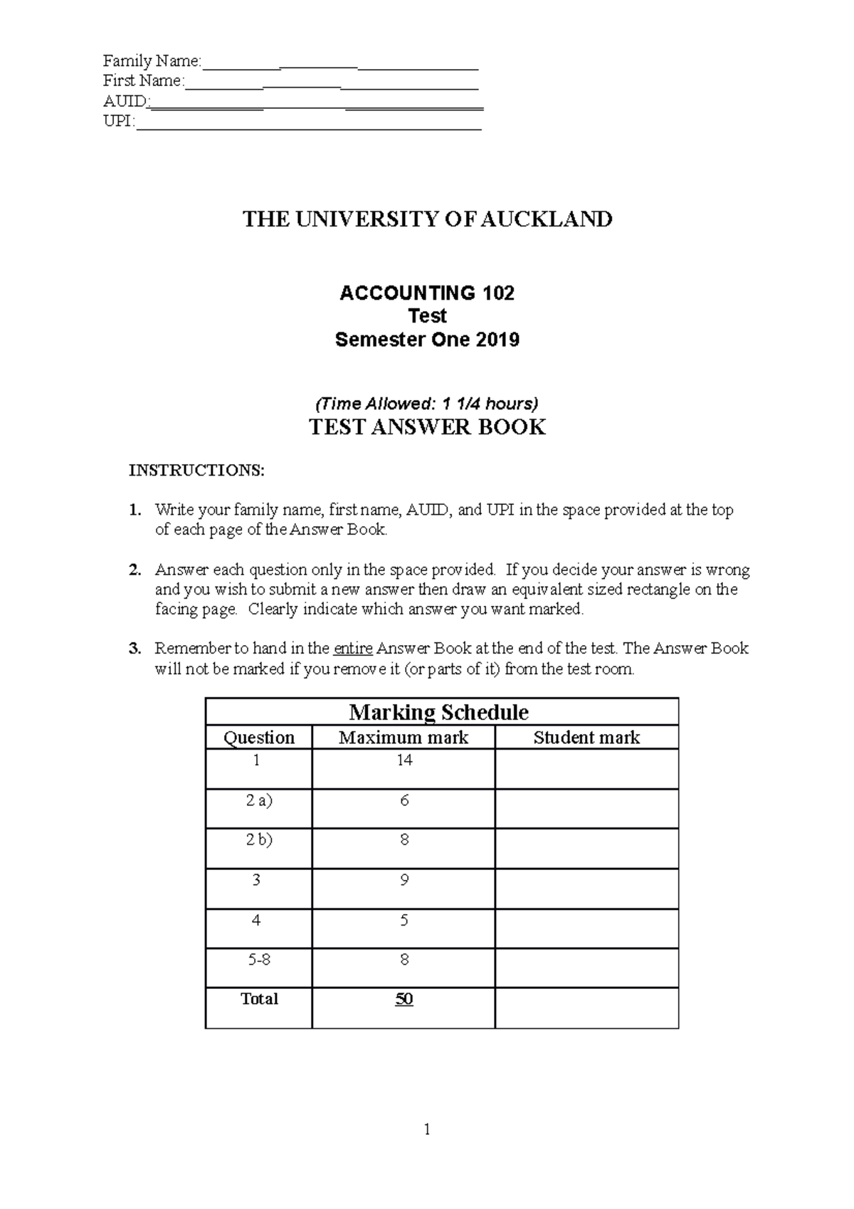 Test FC19 solution-1 - past mid sem 2019 solutions - First Name
