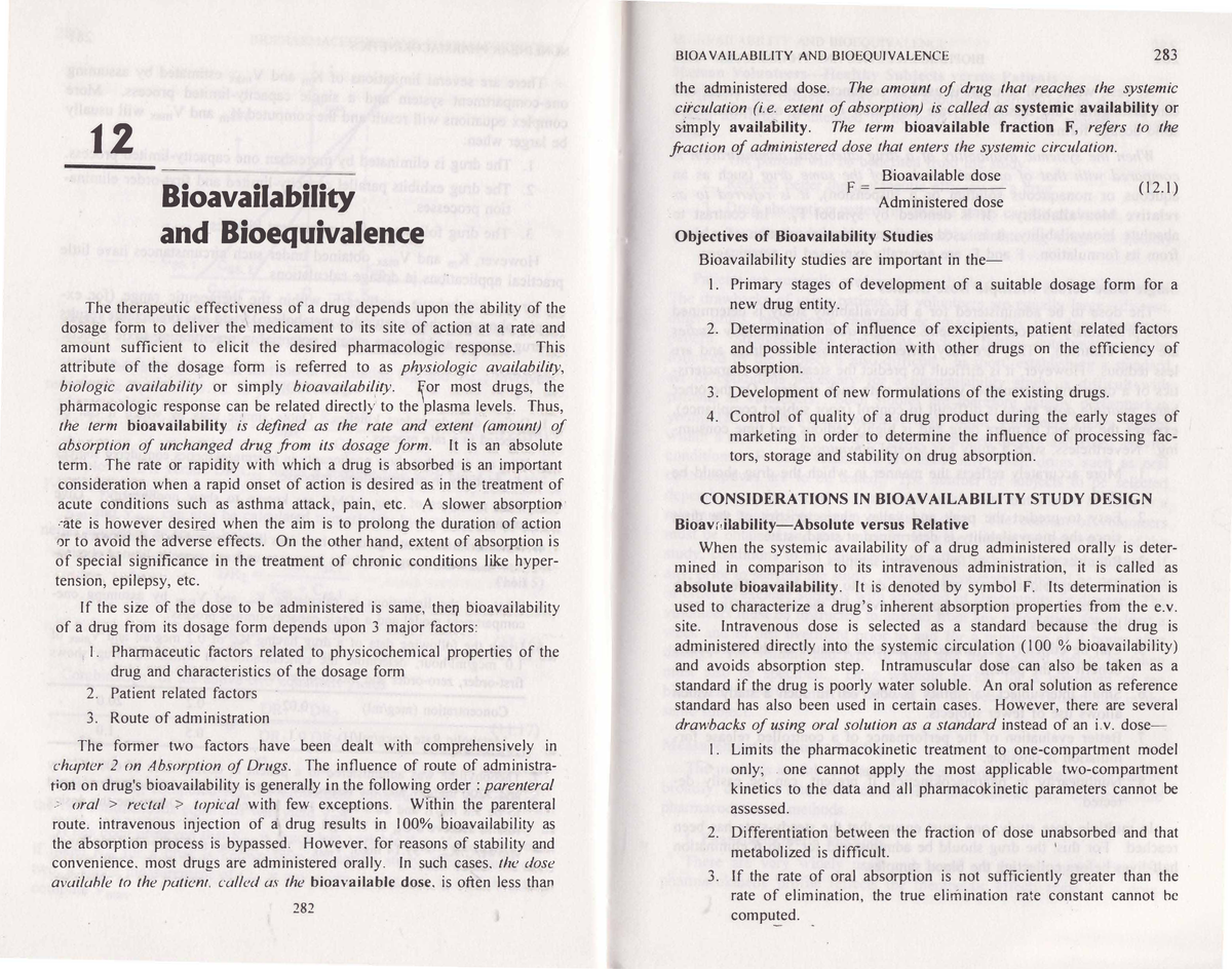 Bioavailability - very well explained - 12 Bioavailabili琀礀 and ...