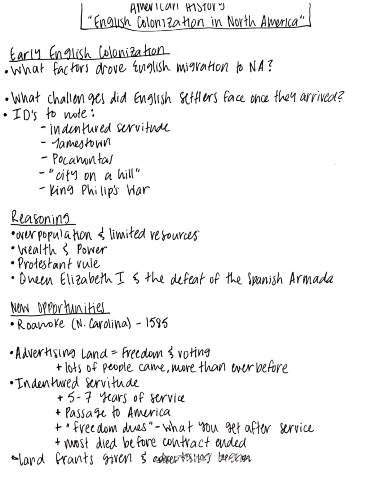 English Colonization in North America-2 - American History "English ...