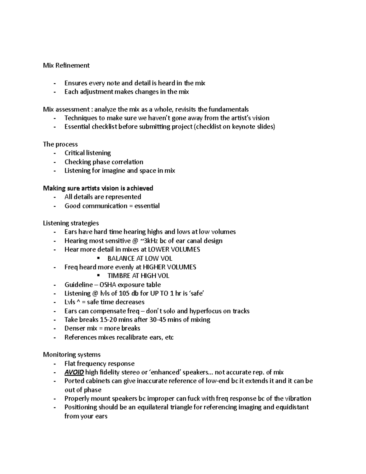 MXT Lecture 8 Notes - Mix Refinement - Mix Refinement Ensures every ...