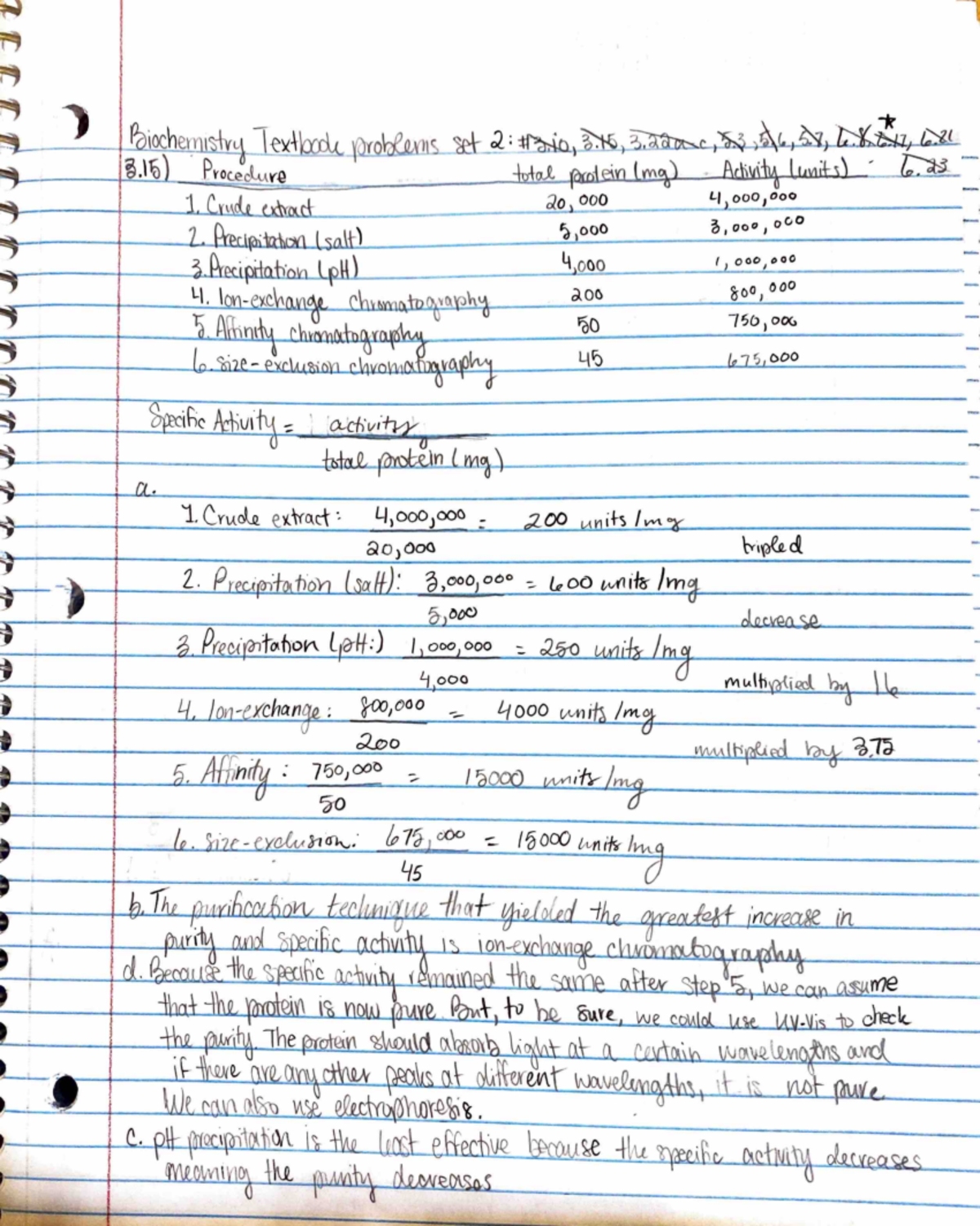Biochem Problem set 2 - Biochemistry Textbode problems set 2: 3, 3.22a ...