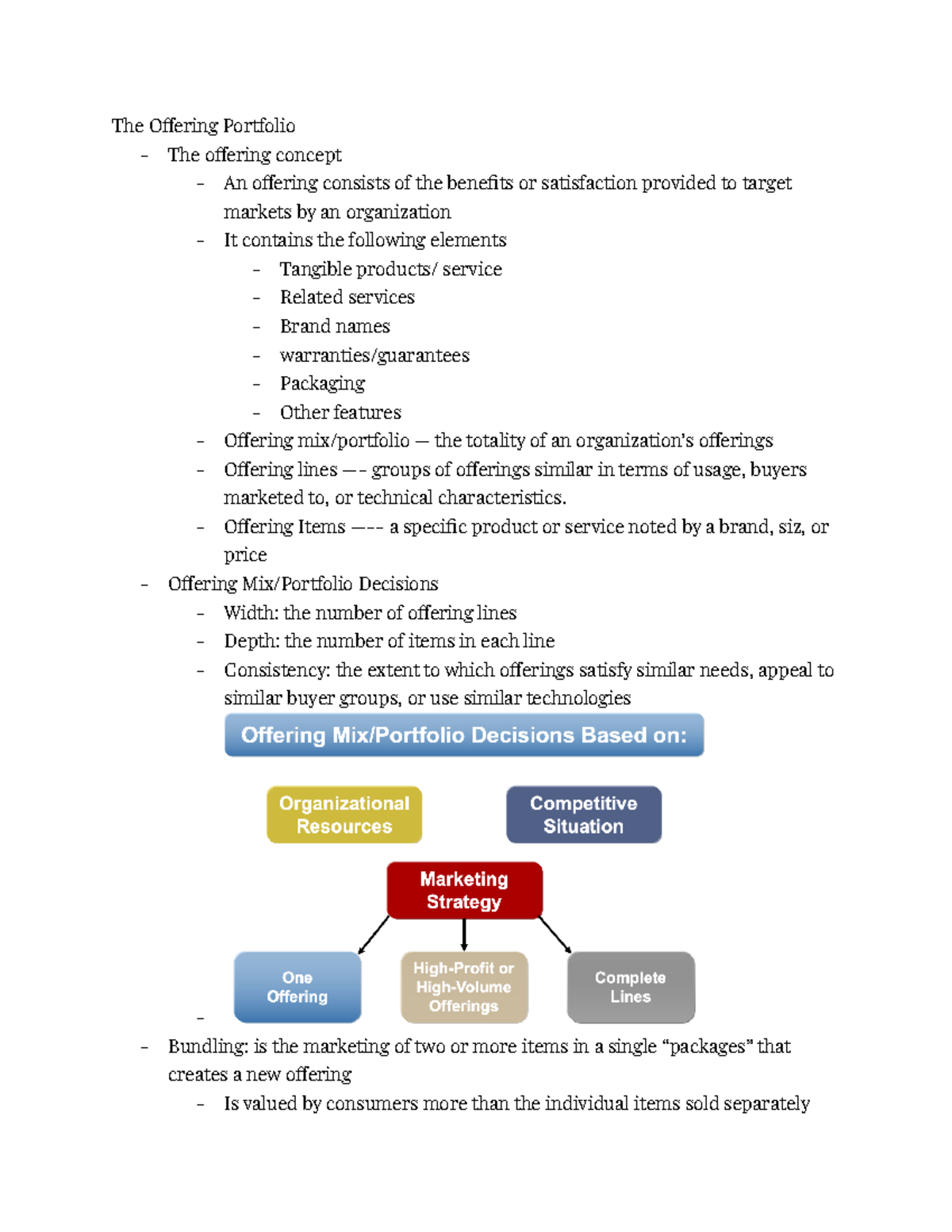 Product and Service Strategy and Brand Management - The Offering ...